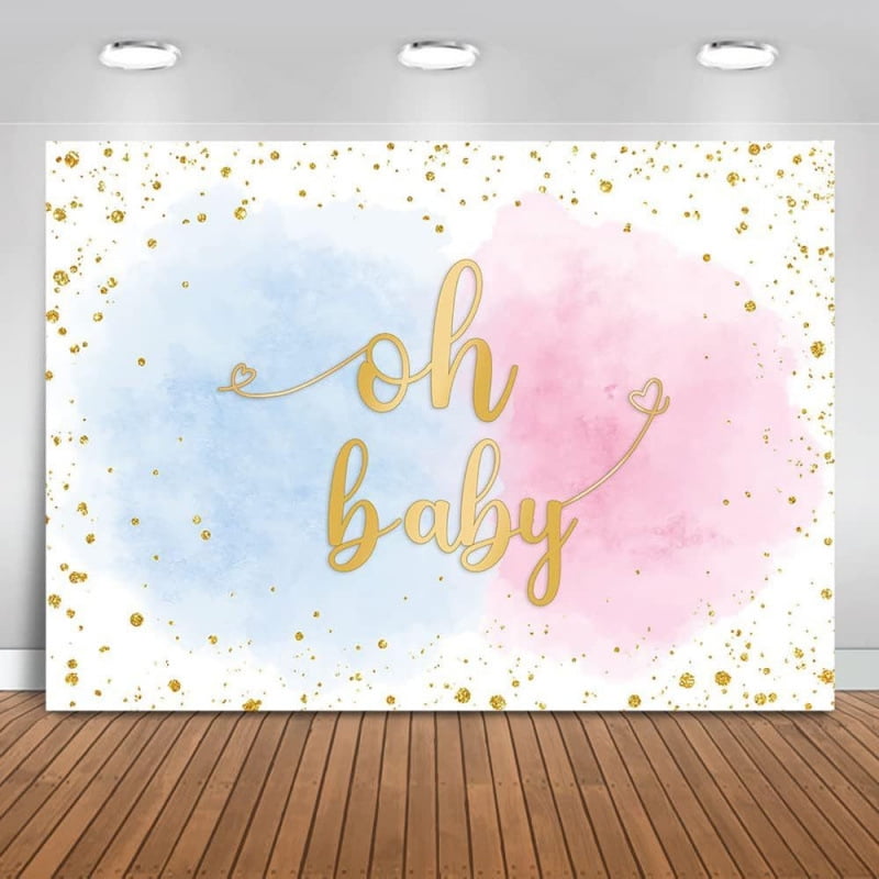 Blue and Pink Backdrop Banner, Party Decor Background for Boys Girls ...