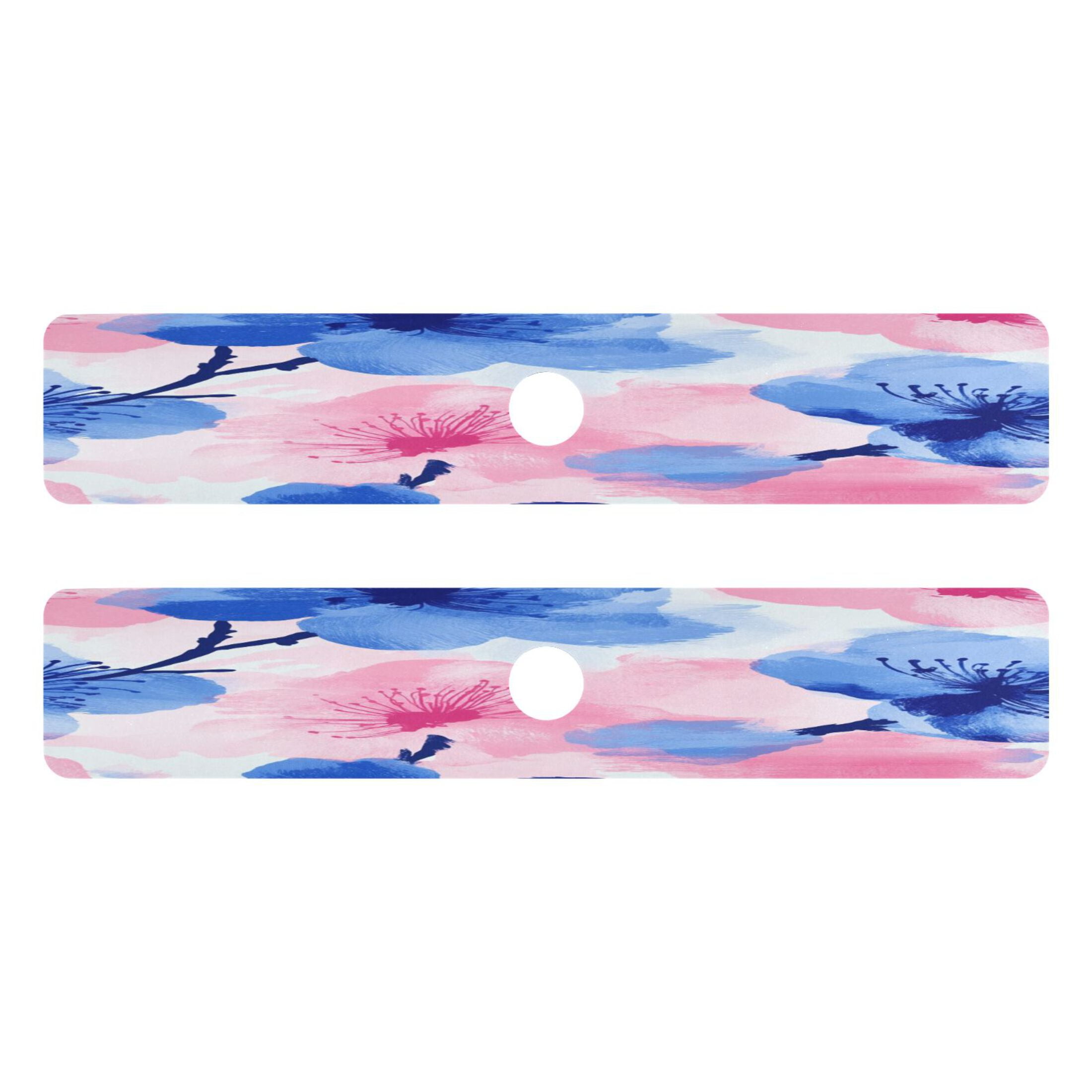 Blue and Pink Flowers Extra Long Silicone Algae Sink Mat 30x5.4in 2 ...