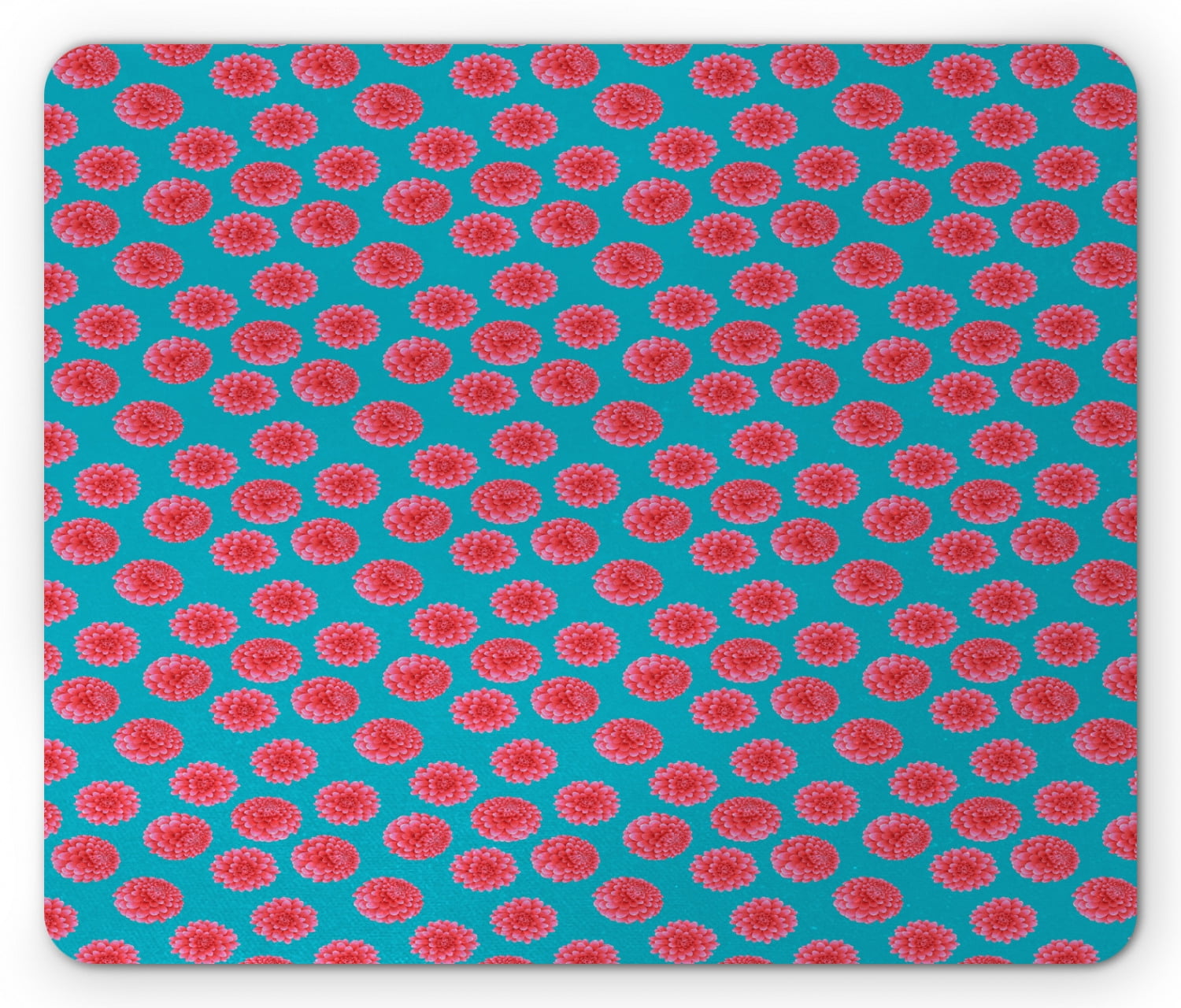 Blue and Pink Mouse Pad, Floral Pattern with Vibrant Dahlia Petals ...