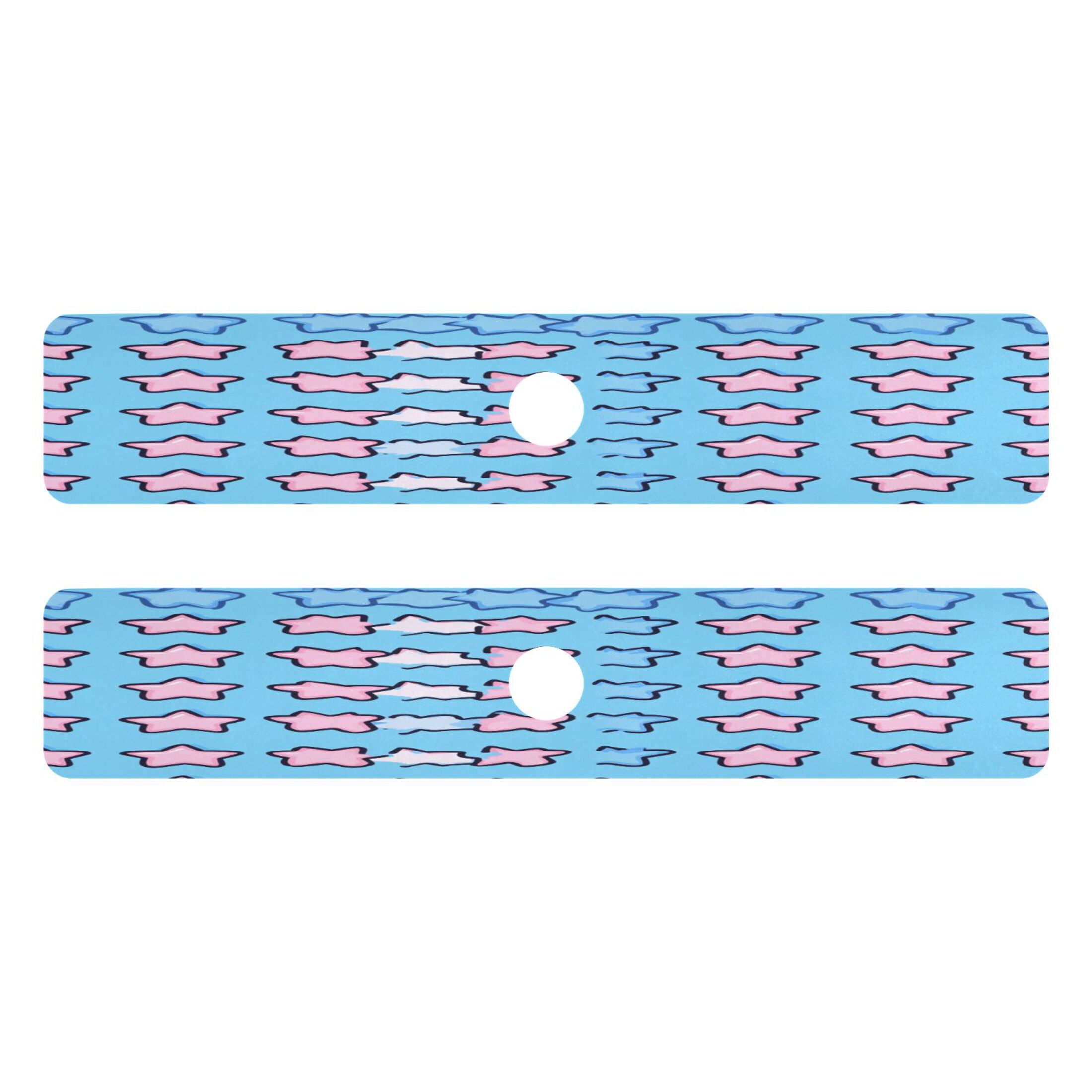 Blue and Pink Stars Extra Long Silicone Algae Sink Mat 30x5.4in 2 Pack ...