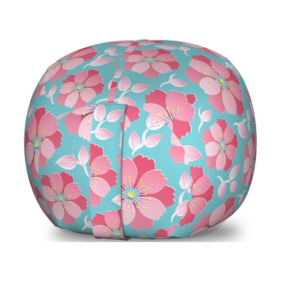 Tropical Storage Toy Bag Chair, Pink Flamingo Birds and Blue Palm Trees ...