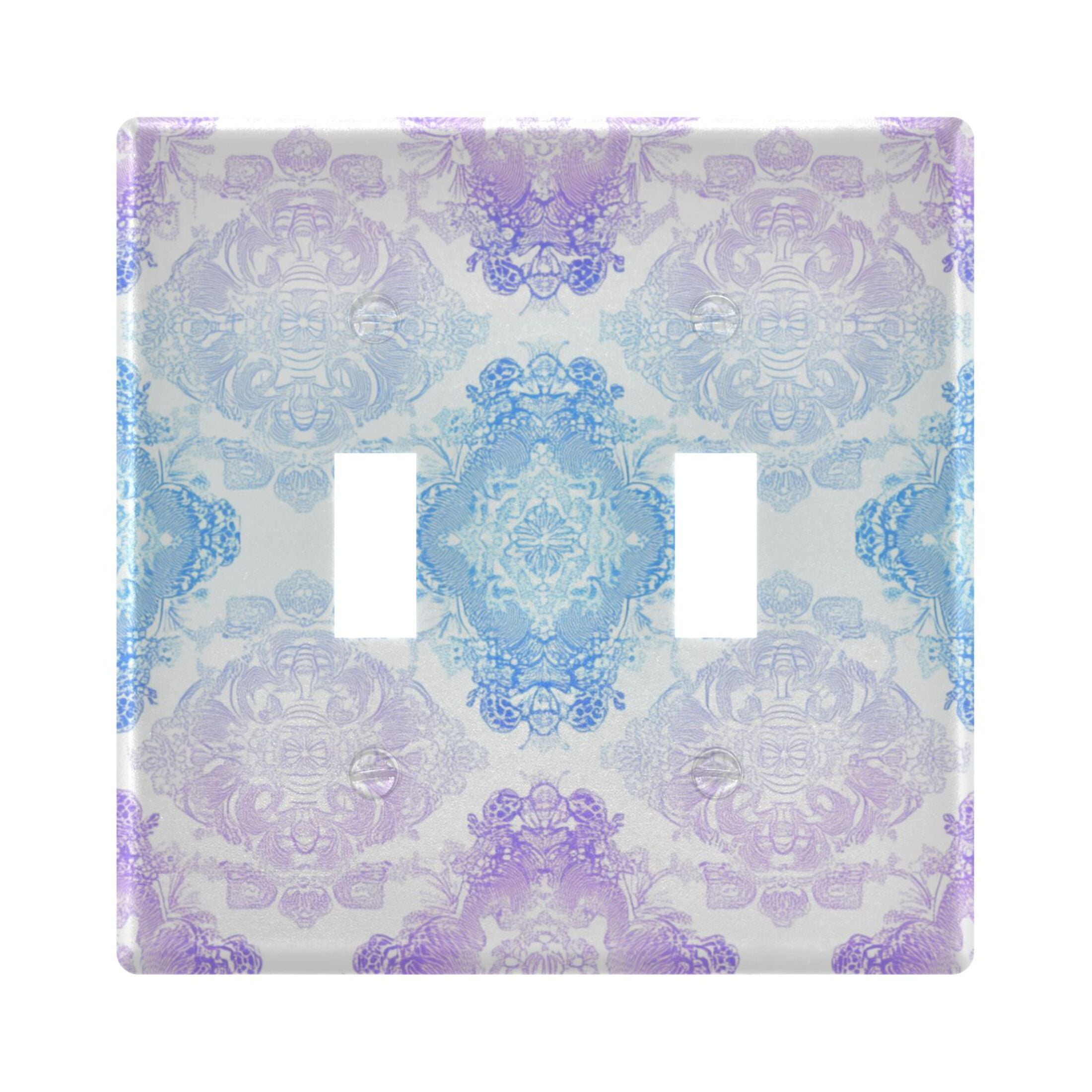Blue and Purple Pattern Decorative Light Switch Plates Switch Cover ...