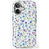 Blue and Purple Romantic Flowers Floral Art Phone Case for iPhone 11 12 ...