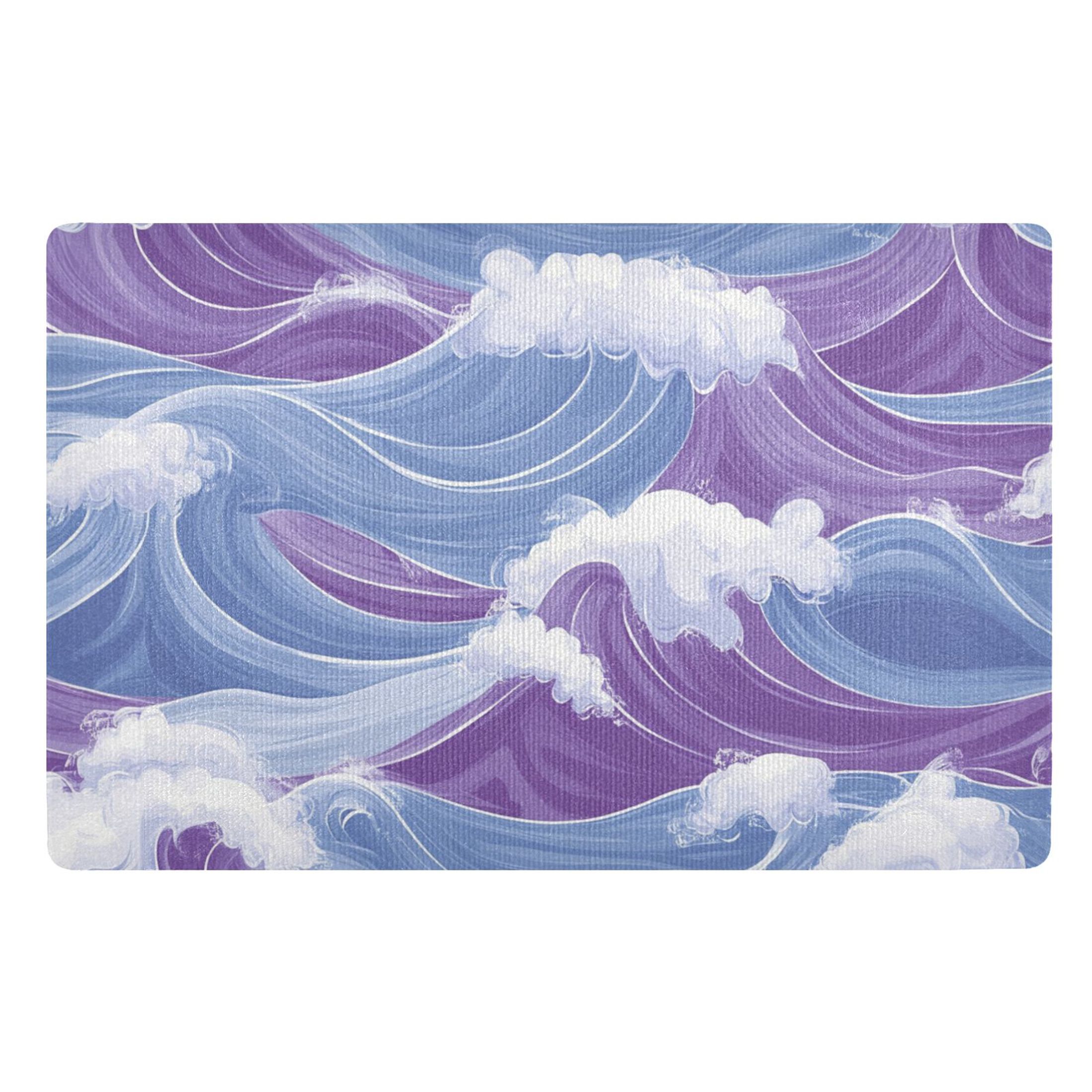 Blue and Purple Wave Floor Door Mat Outdoor Indoor for Home Entrance ...