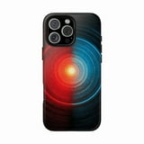 Blue and Red Circle Concentric Vector Abstract Geometric Artwork Phone ...