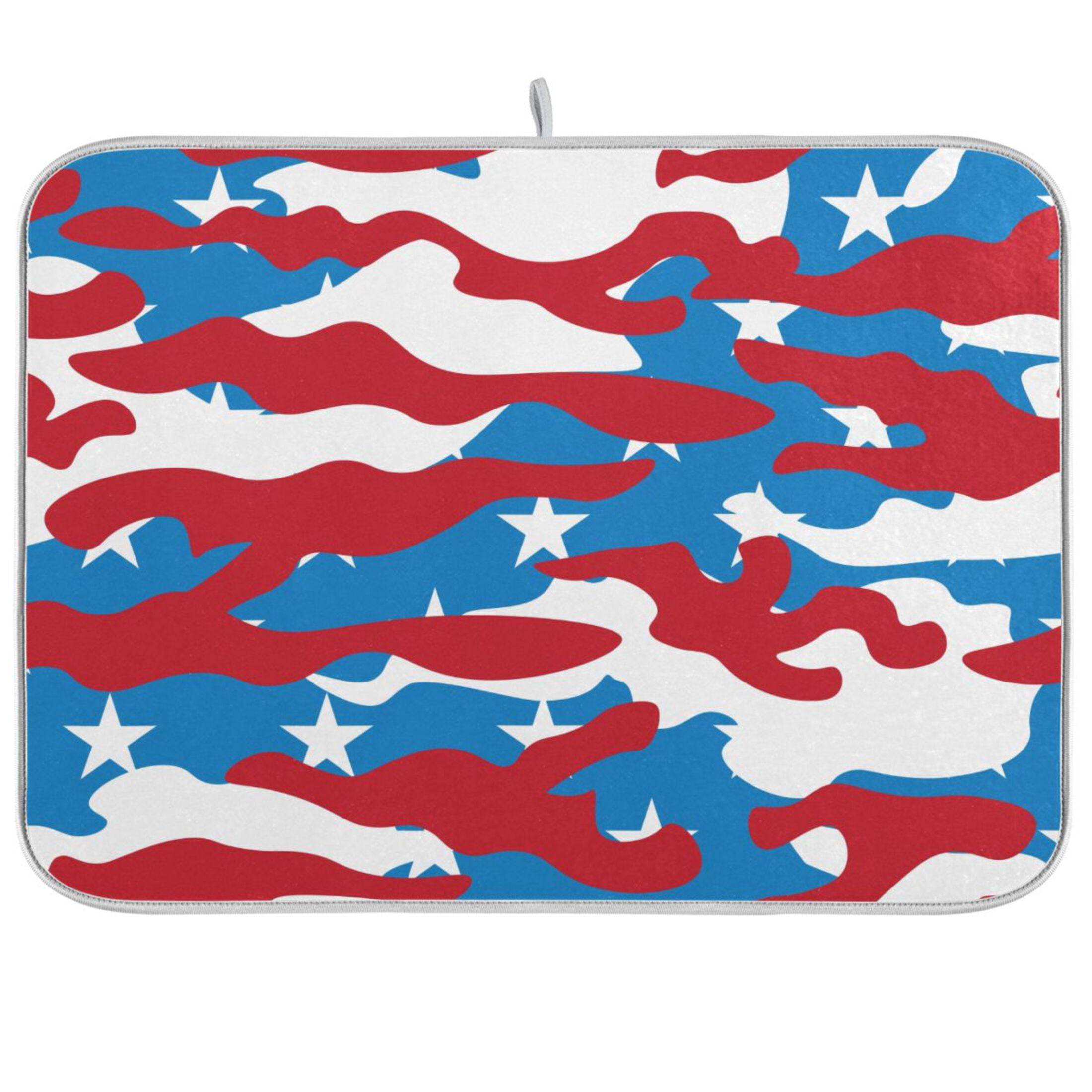 Blue and Red Dish Drying Mat Microfiber Kitchen Mats Large Counter ...