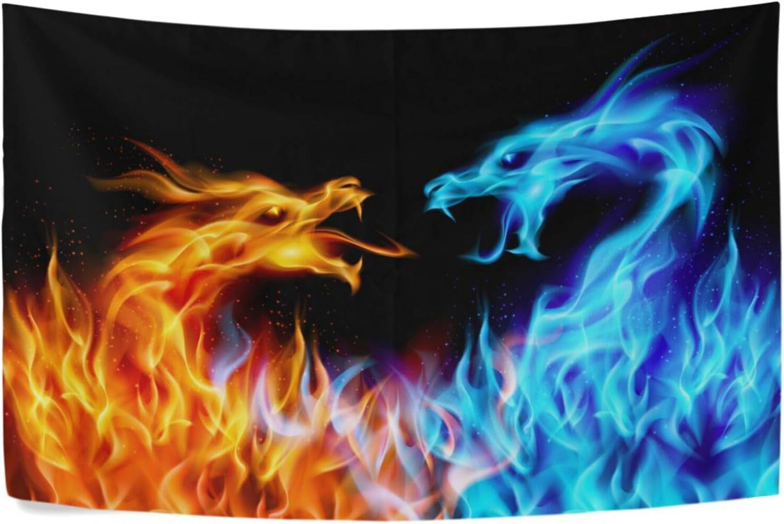 Blue and Red Dragon Tapestry Aesthetic Tapestry Wall Hanging 90" x 60 ...