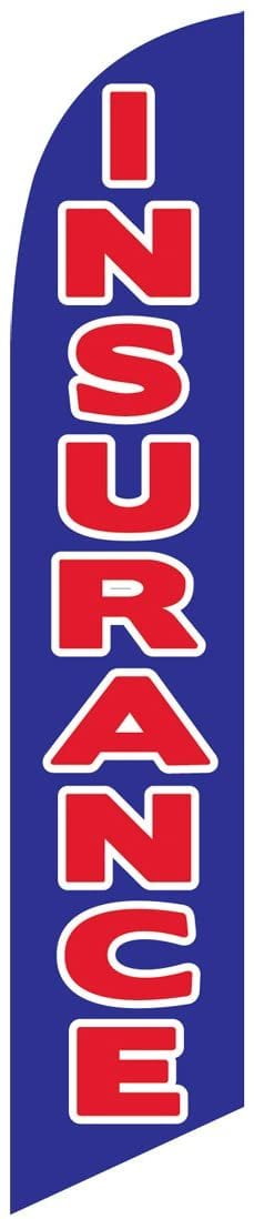 Blue and Red Insurance Feather Banner Swooper Flag, Replacement Flag ...