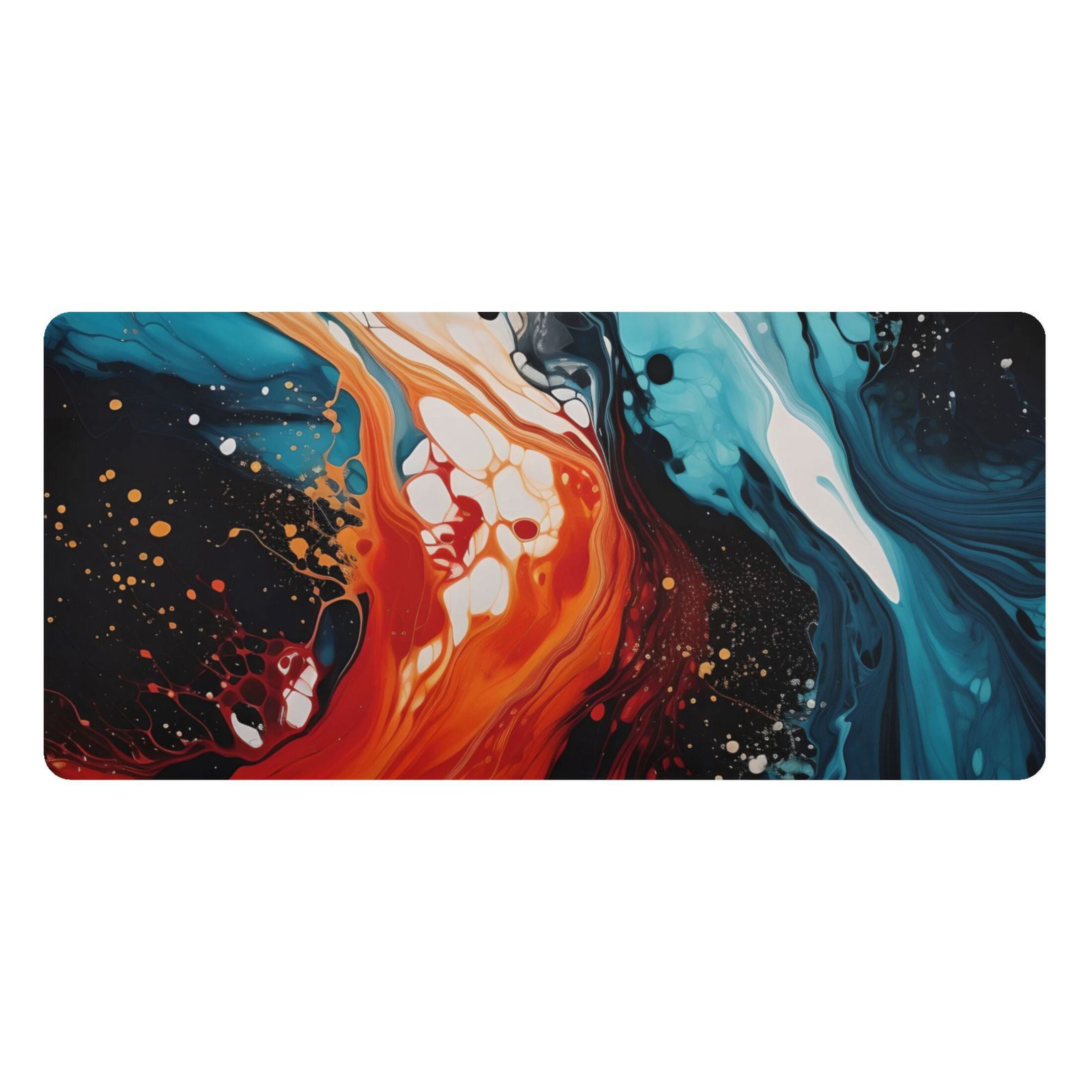 Blue and Red Marble Desk Mats Large Mouse Pad Long Keyboard Computer ...