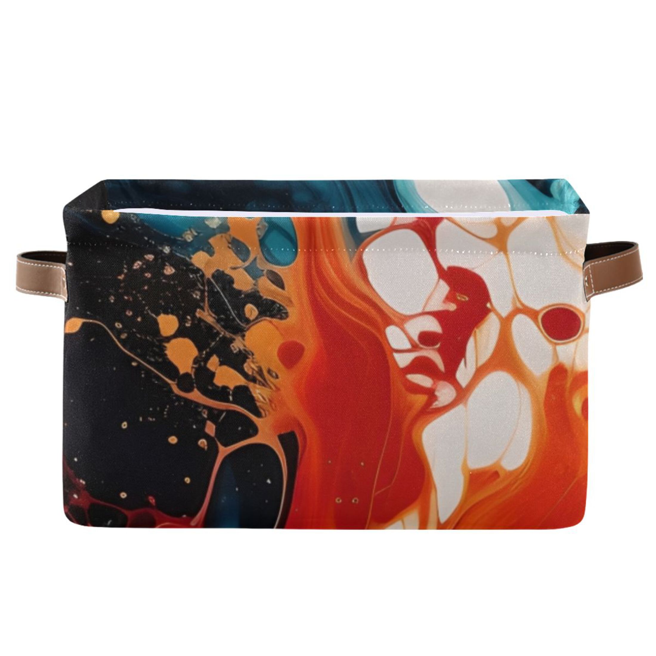 Blue and Red Marble Storage Basket Large Foldable Storage Bin Laundry ...