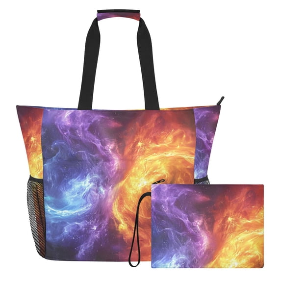 Blue and Red Mysterious Power Contest Beach Bag Travel Tote Bag ...