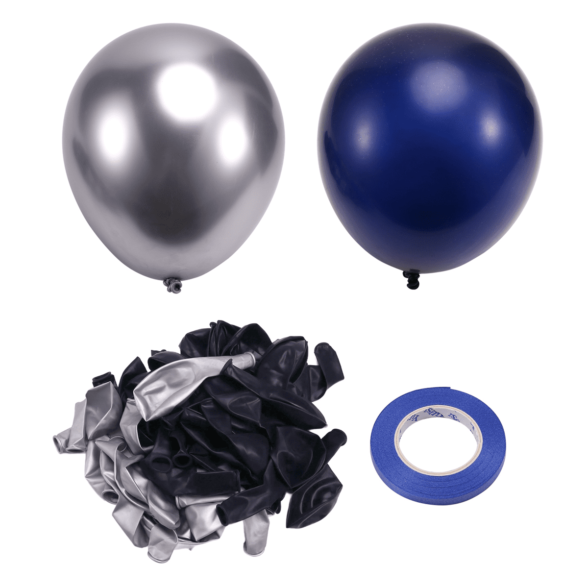 Blue and Silver Balloons, 67pcs 12 Inch Gathering Balloons for Birthday ...