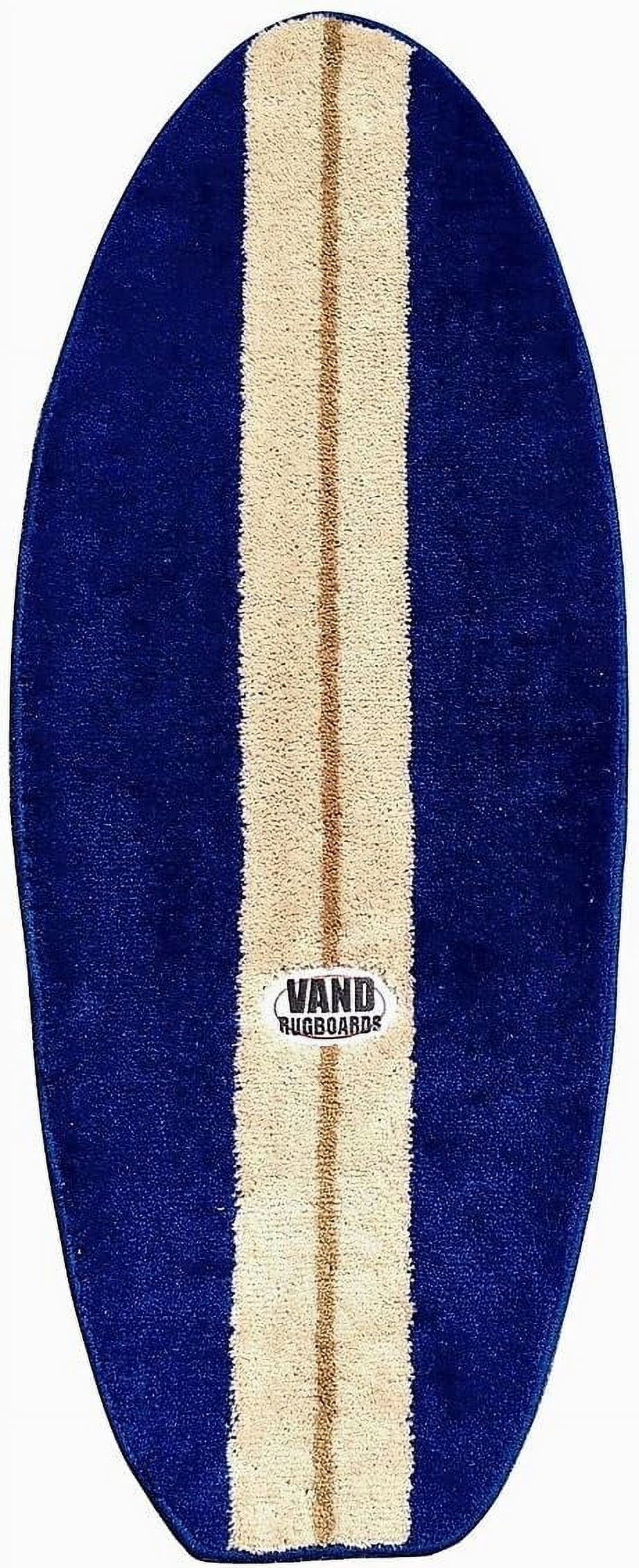 Blue and Tan Surfboard Shaped Rug 44" Machine Washable mat，. - Walmart.com