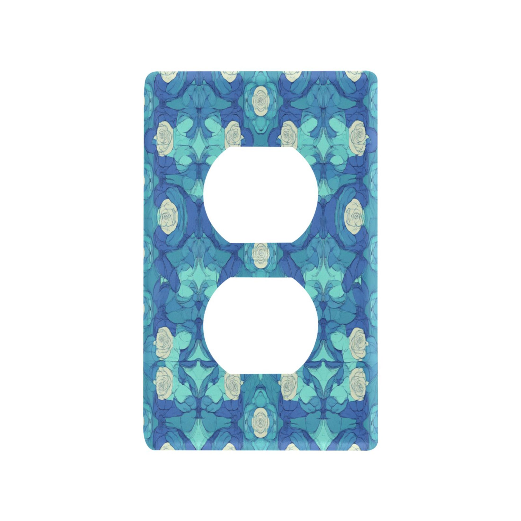 Blue and Teal Flower Light Switch Cover Switch Plate Outlet Cover Plug ...
