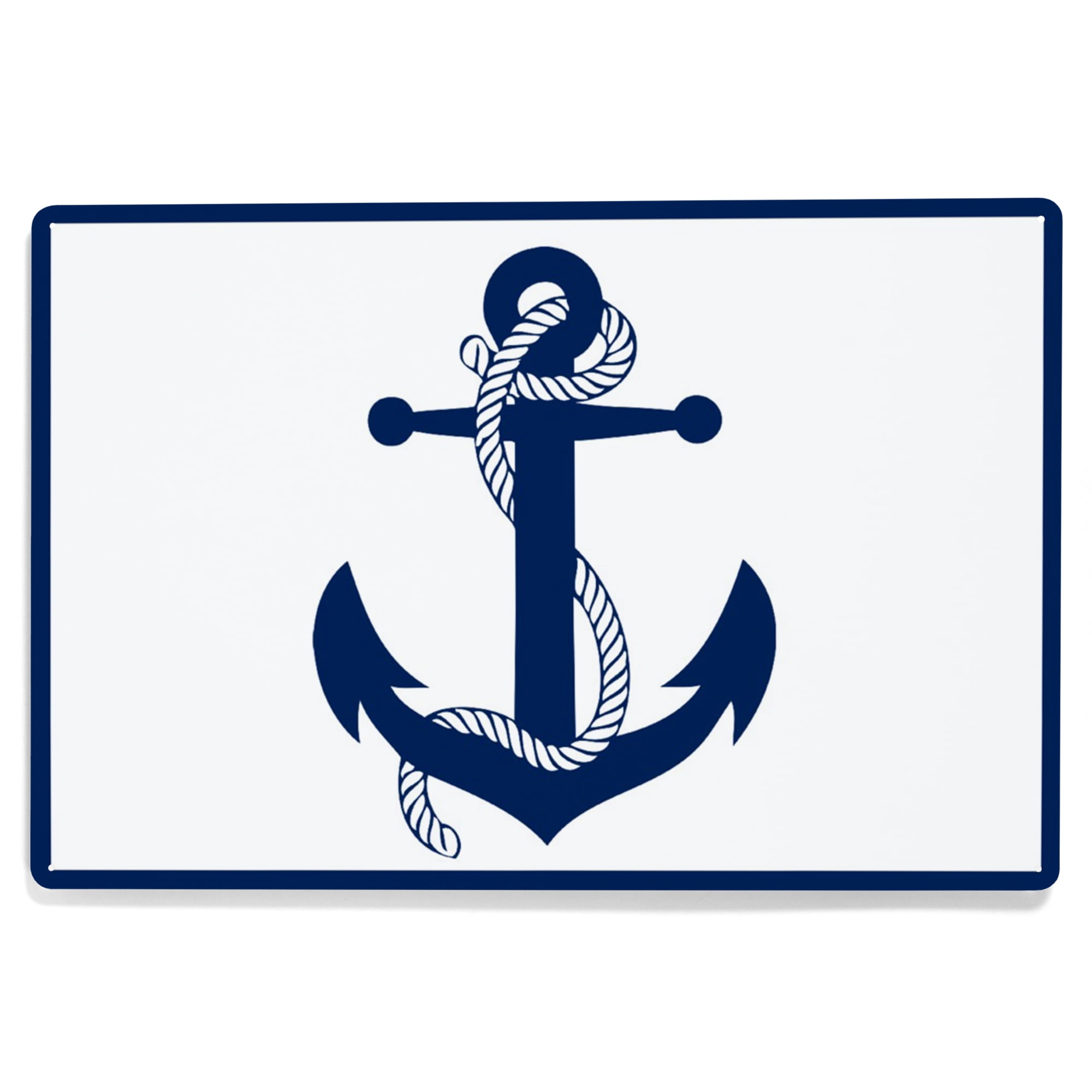 Blue and White Anchor (12x18 Aluminum Art, Indoor Outdoor Metal Sign ...
