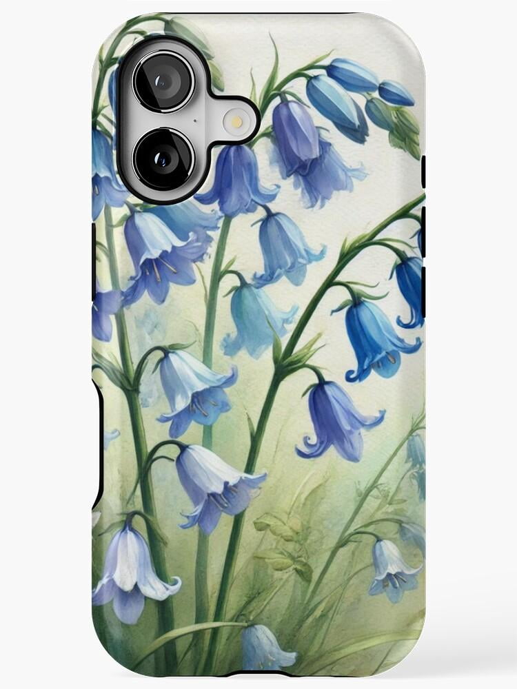 Blue and White Bluebell Flowers Tough Phone Case, Dual-Layer ...