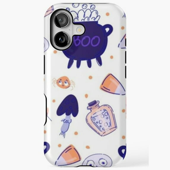 Blue and White 'Boo' Lettering Watercolor Pattern Case for iPhone 11 to ...