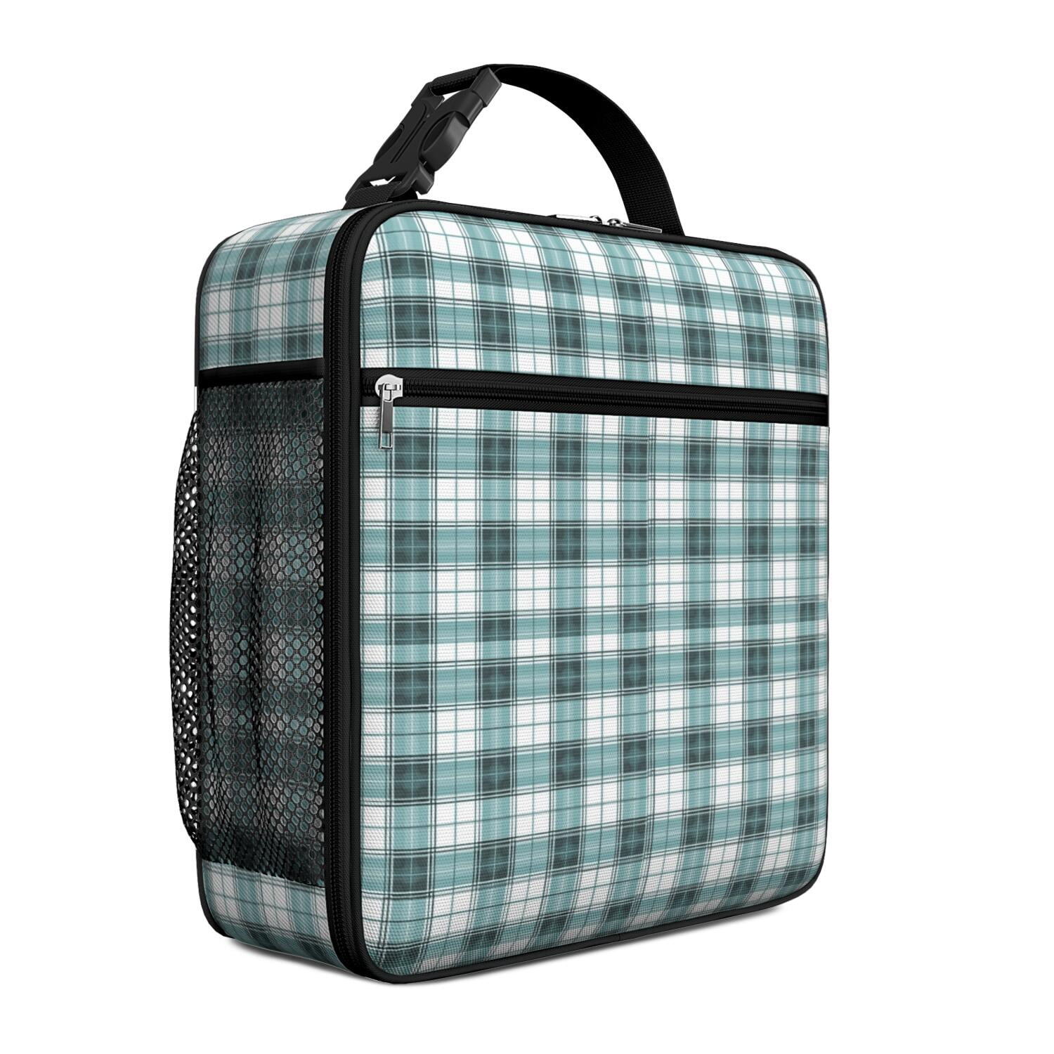 Blue and White Checkered Pattern Insulated Lunch Bag Teens,Lunch Box ...