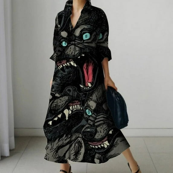 Blue and White Dresses Womens Wrap Shirt Dresses Women's Long Sleeve ...