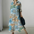 Blue and White Dresses Womens Wrap Shirt Dresses Women's Long Sleeve ...