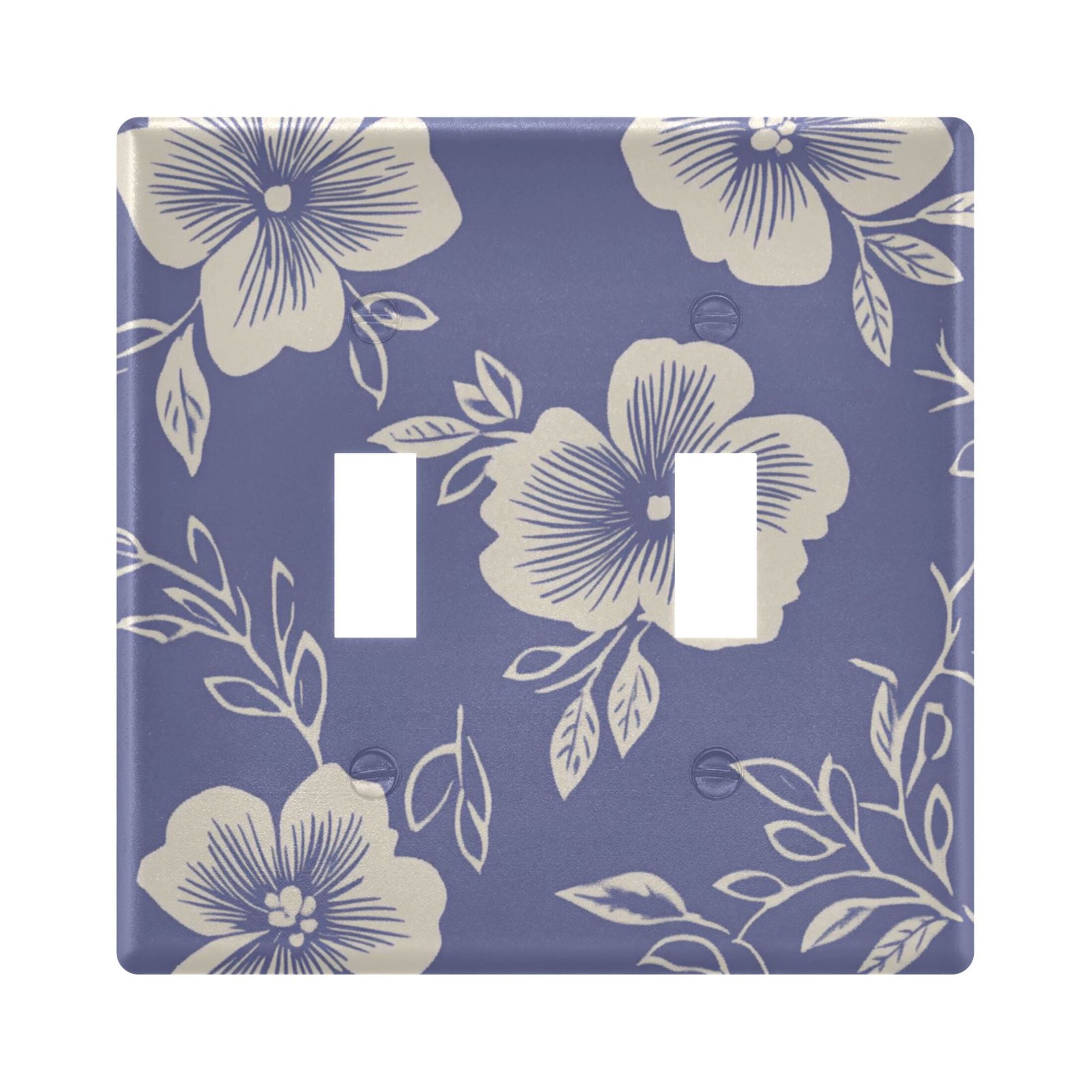 Blue and White Floral Decorative Light Switch Plates Switch Cover ...