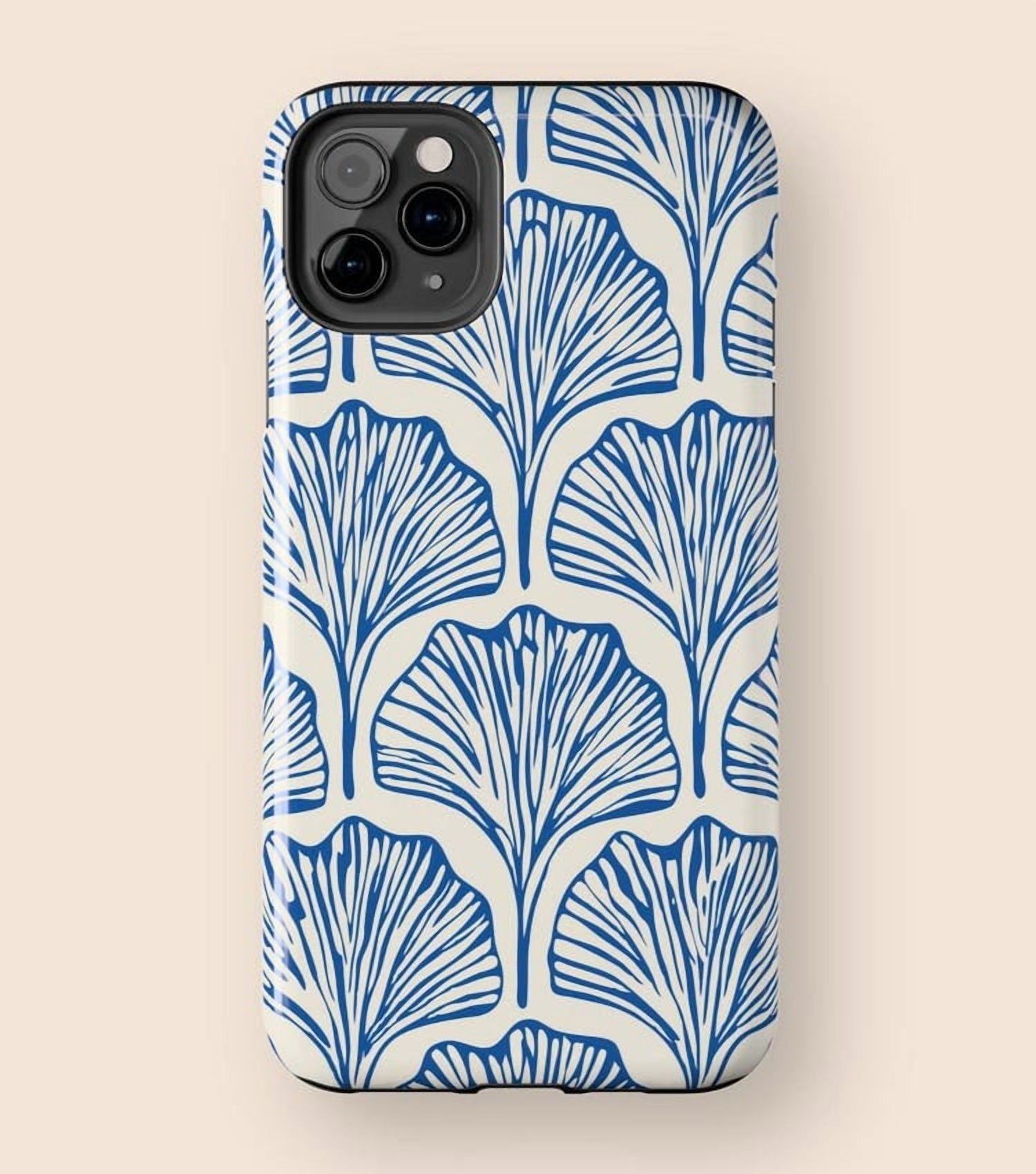 Blue and White Ginkgo Leaf Botanical Floral Aesthetic Graphic Case for ...