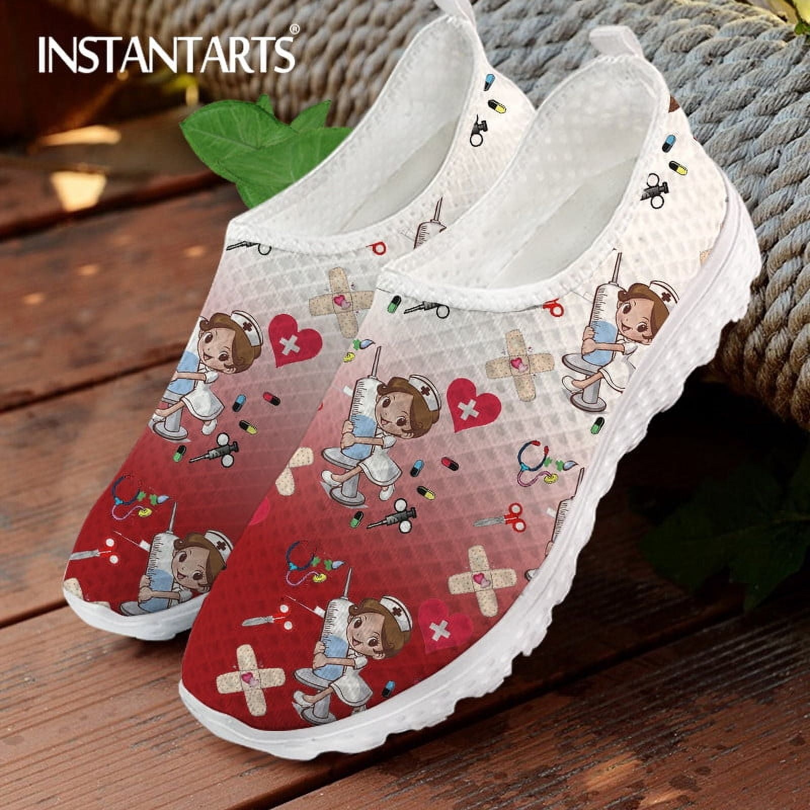 Blue and White Gradient Nursing Shoes for Women Slip On Summer Work ...