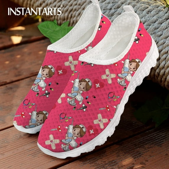 Blue and White Gradient Nursing Shoes for Women Slip On Summer Work ...