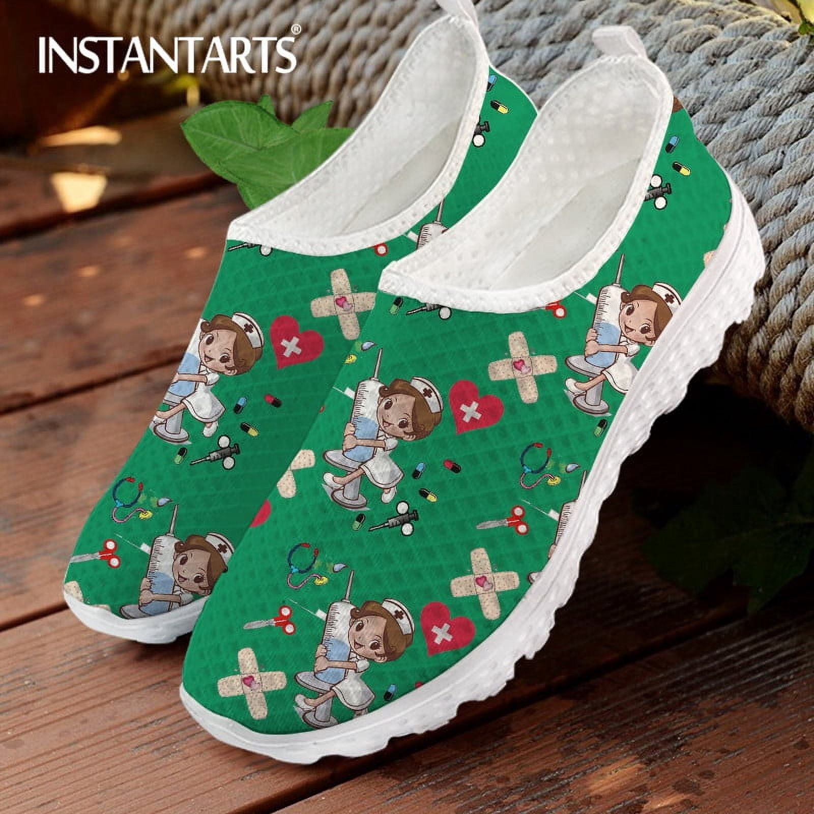 Blue and White Gradient Nursing Shoes for Women Slip On Summer Work ...