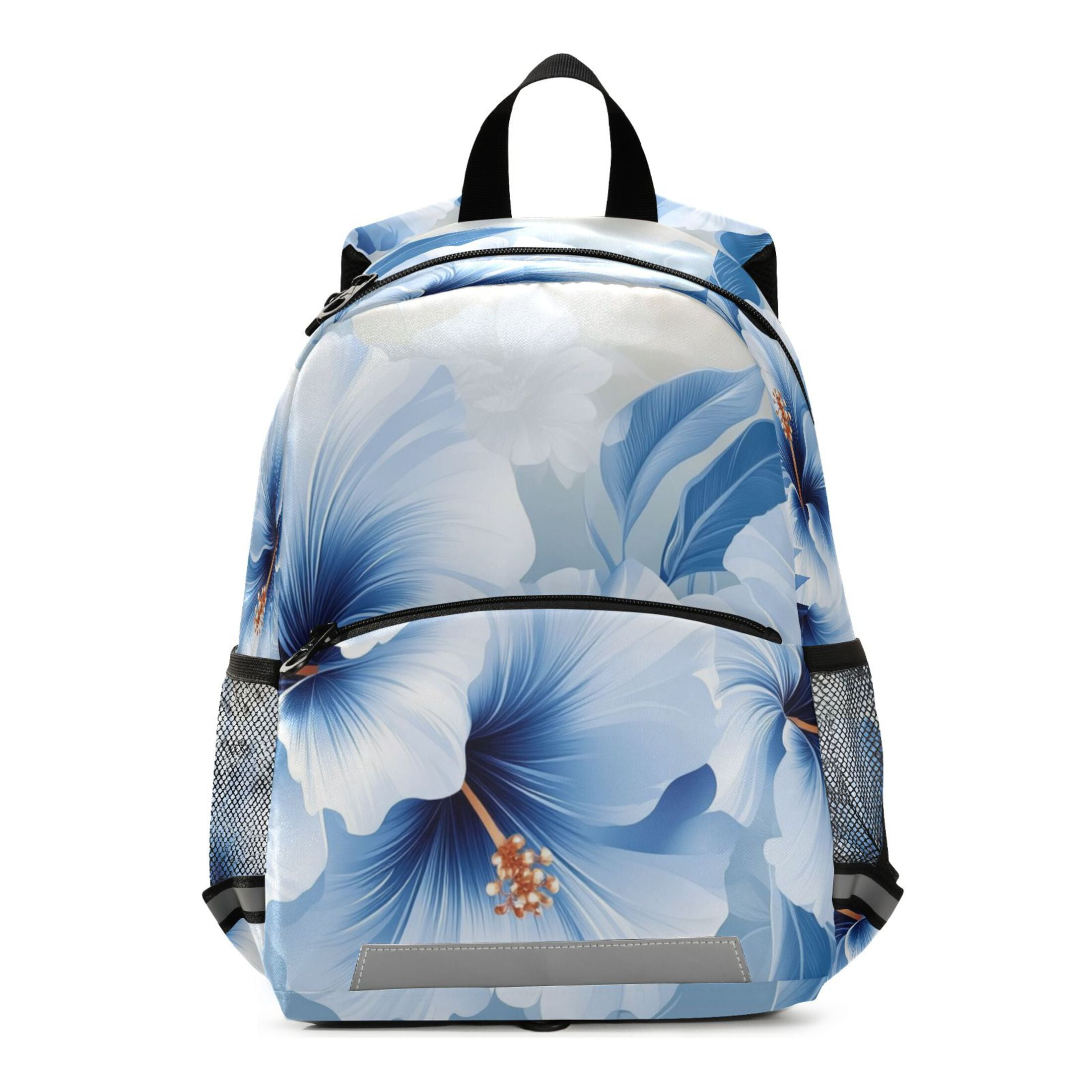 Blue and White Hawaiian Style Floral Toddler Backpack Kids' Schoolbag ...