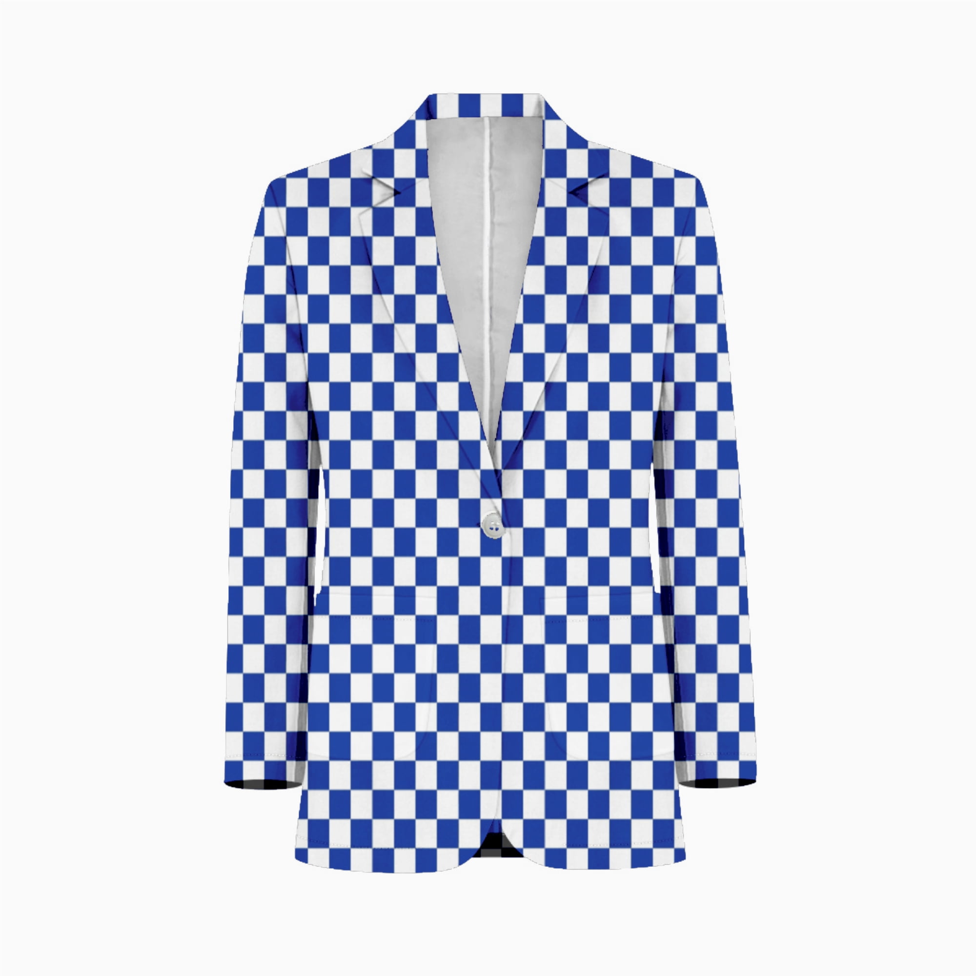 Blue and White Kentucky Checkerboard Customized Men's Suits full man ...