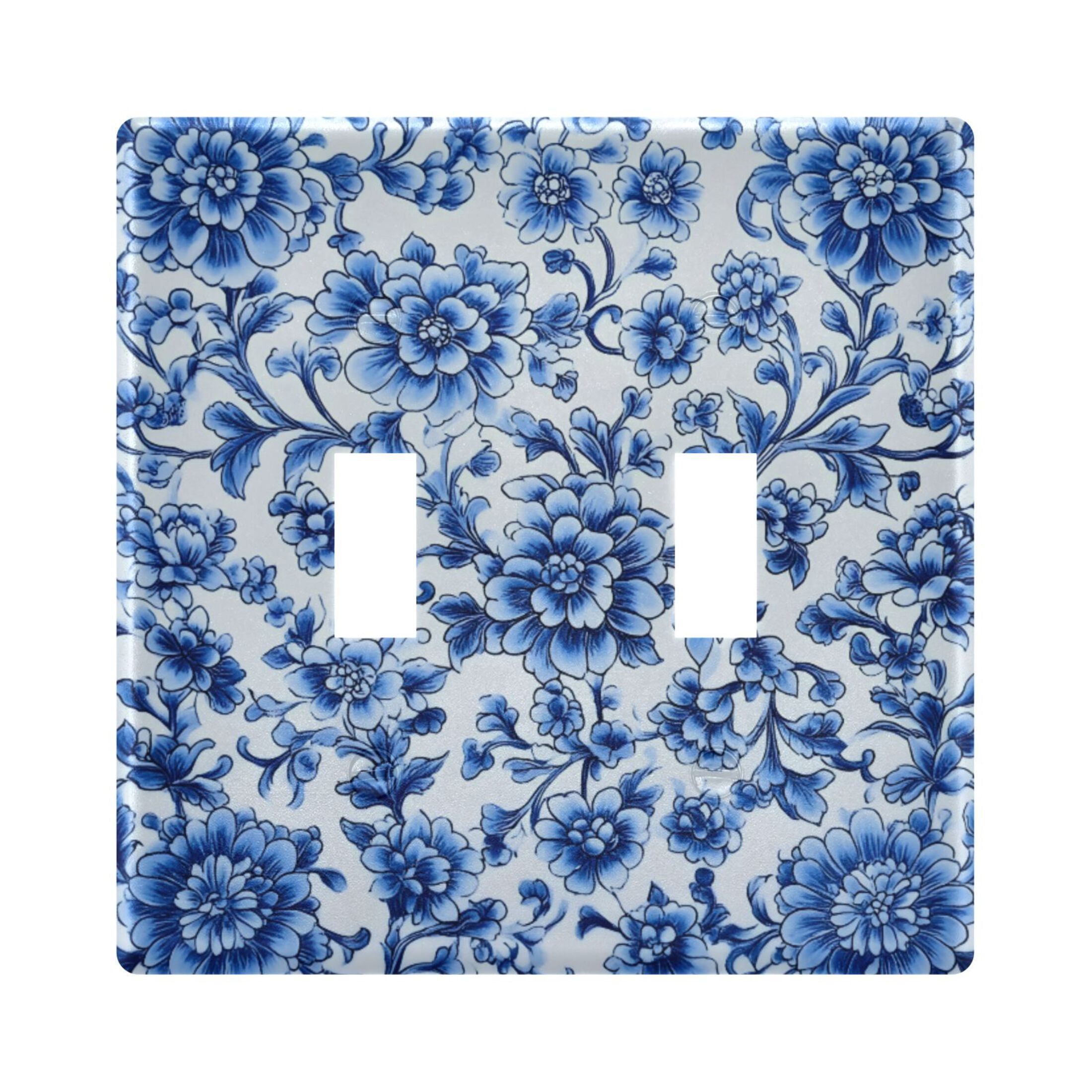 Blue and White Porcelain Fireproof Switch Plate with Rounded Edges 2 ...