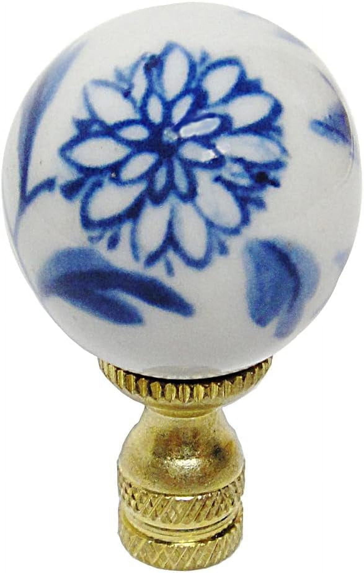 Blue and White Porcelain Floral Finial - Walmart.com