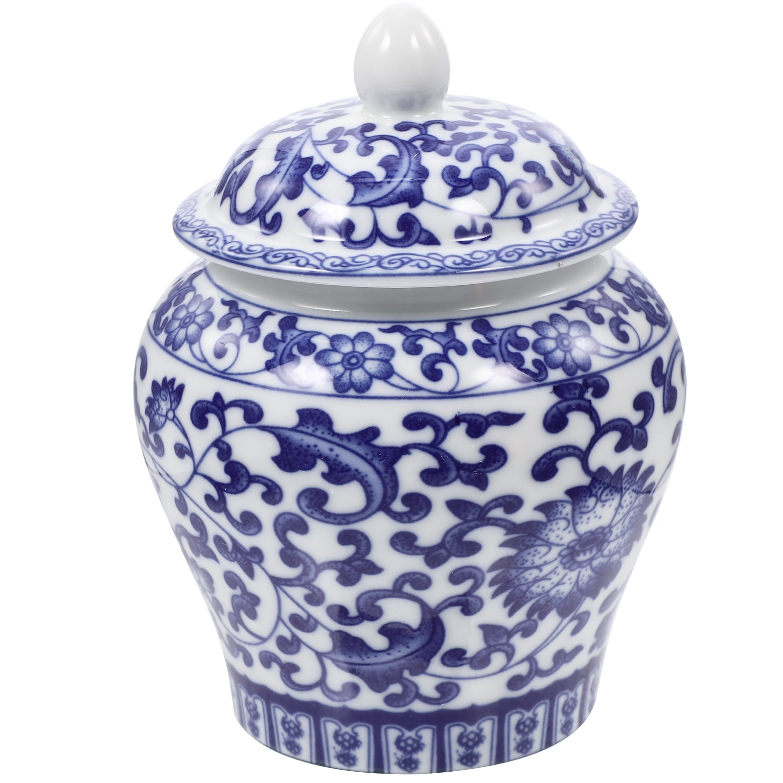 Blue and White Porcelain Tea Sealed Jar Dried Fruit Household Ceramic ...