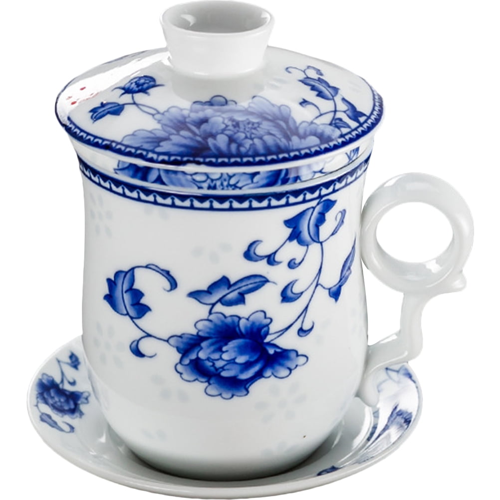 Blue and White Porcelain Teacup Decor Ceramic Tea Bowl Tea Mugs ...