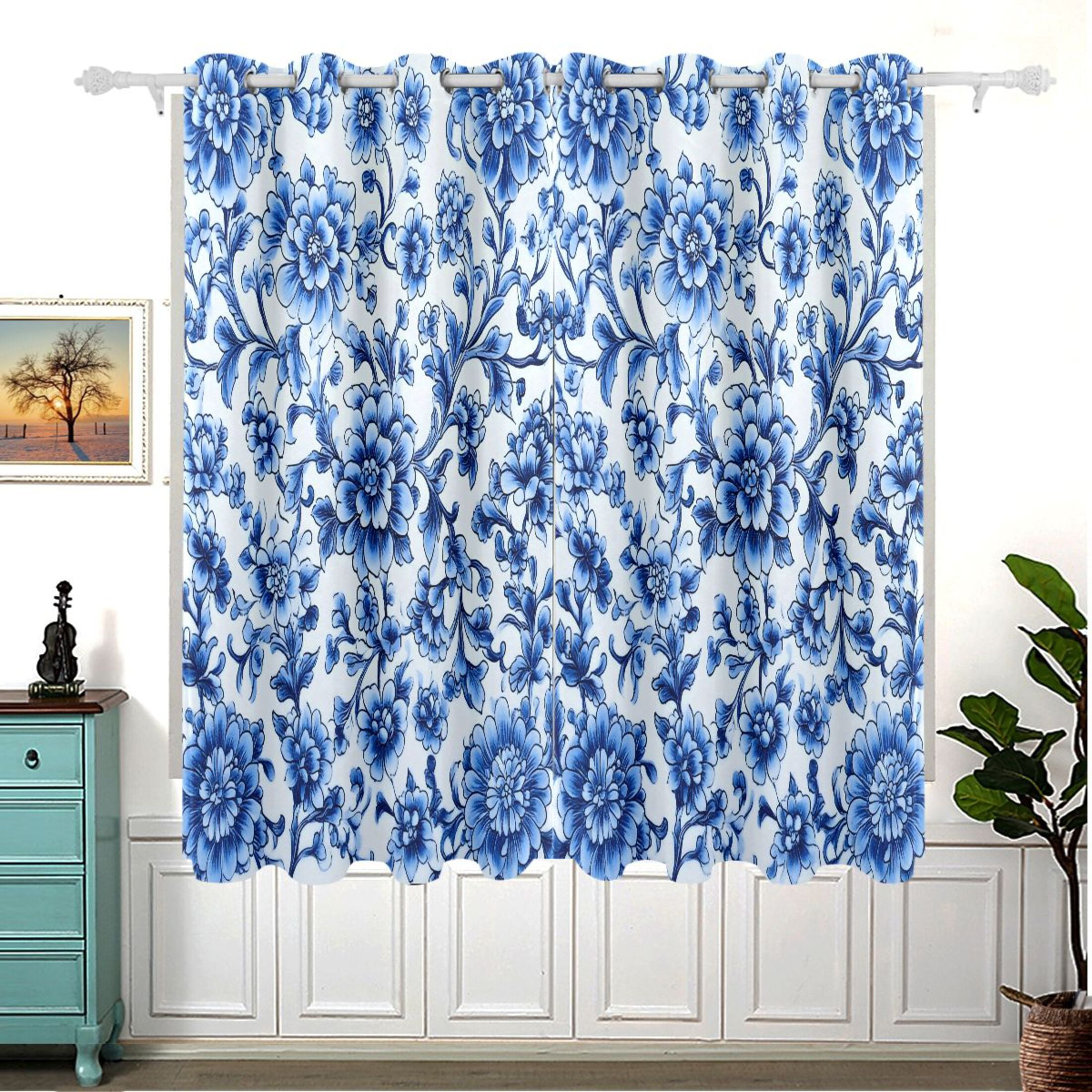 Blue And White Blackout Curtains