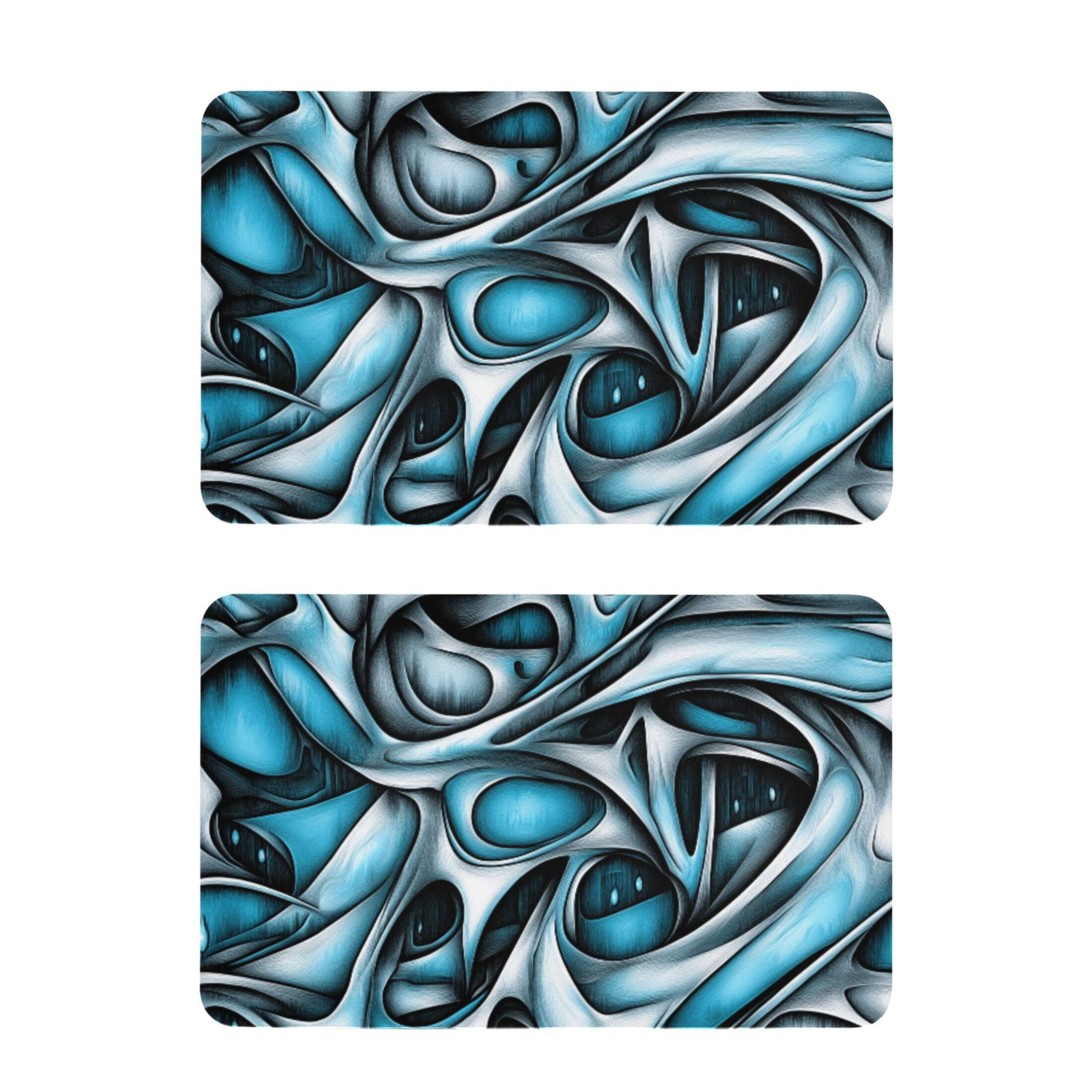 Blue and White Shapes 2 Pack 4x2.5 Inch Magnetic Stickers Thick and ...