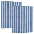 Blue and White Shirt Fabric Stripes Round Ring Binder 3 Rings 1.5 ...
