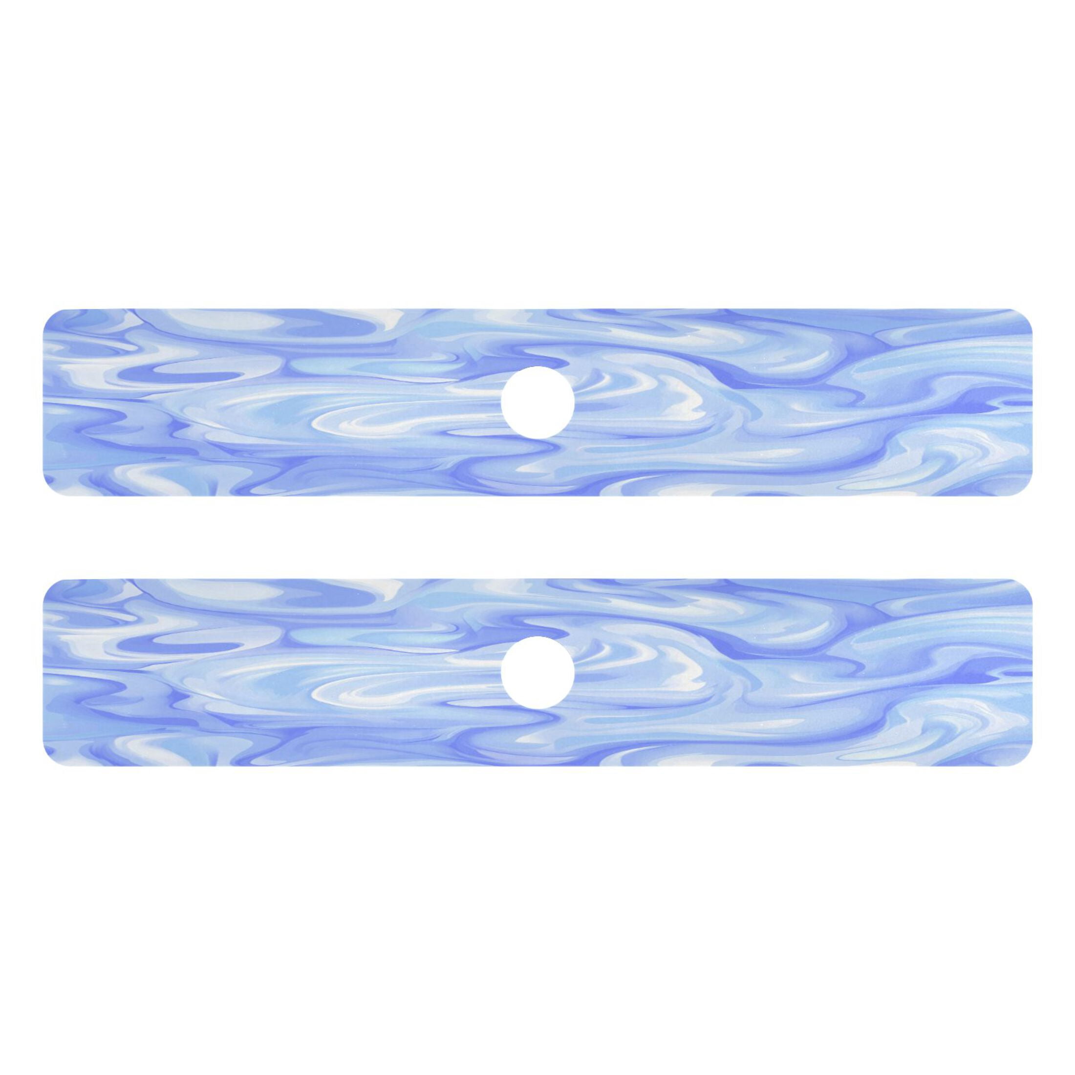 Blue and White Soft Pattern Extra Long Silicone Algae Sink Mat 30x5.4in ...