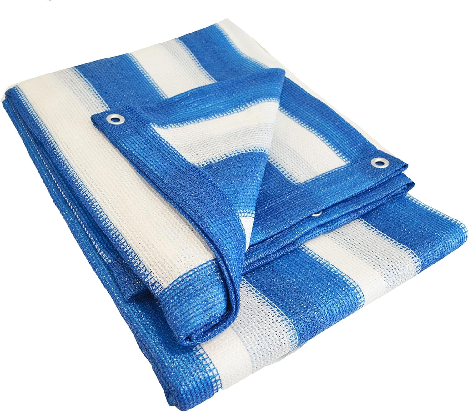 Blue and White Stripe Outdoor Shade Net Shade Panel Koi Pond Screen ...