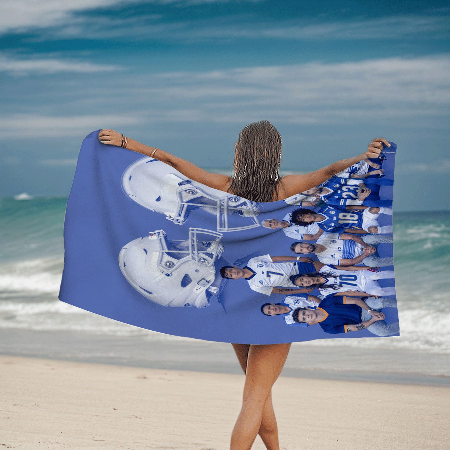 Blue and White Striped Beach Towel - Soft Absorbent Pool Towel for ...