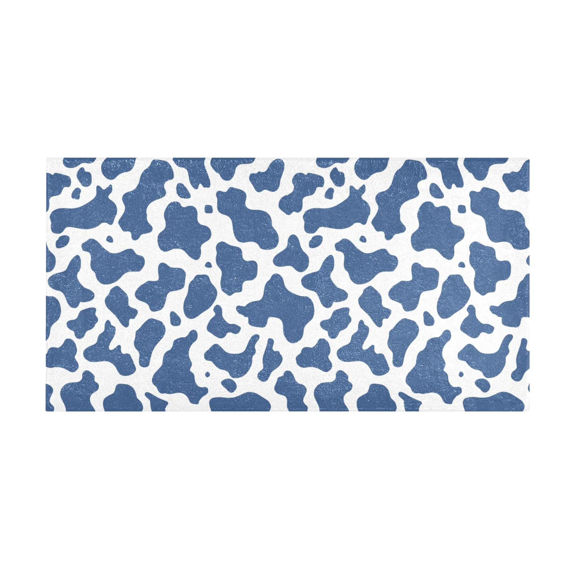 Blue and White Vector Pattern Bath Mat 39x20 Inch Soft Absorbent Non ...