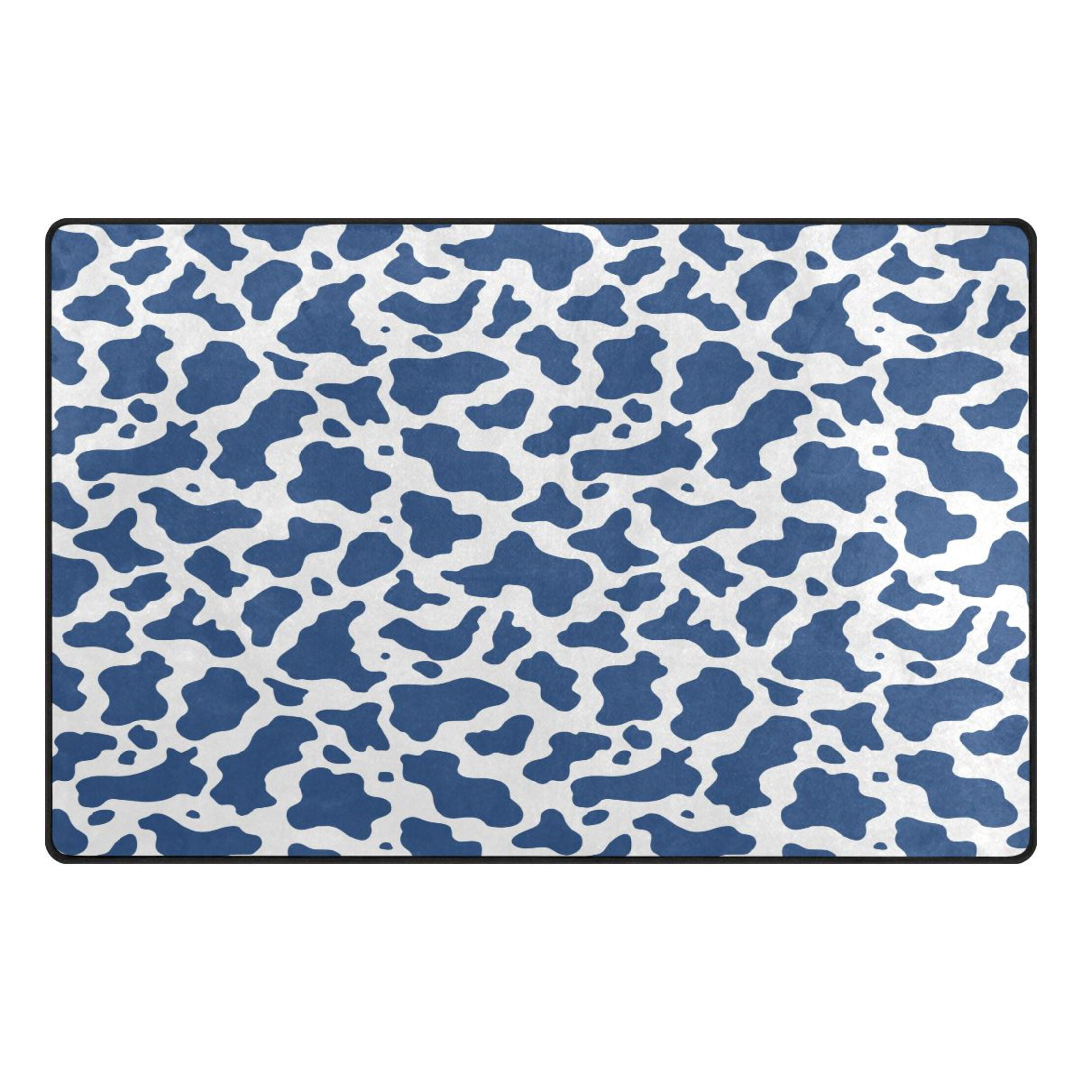 Blue and White Vector Pattern Memory Foam Area Rug 31"x20" Non Slip ...