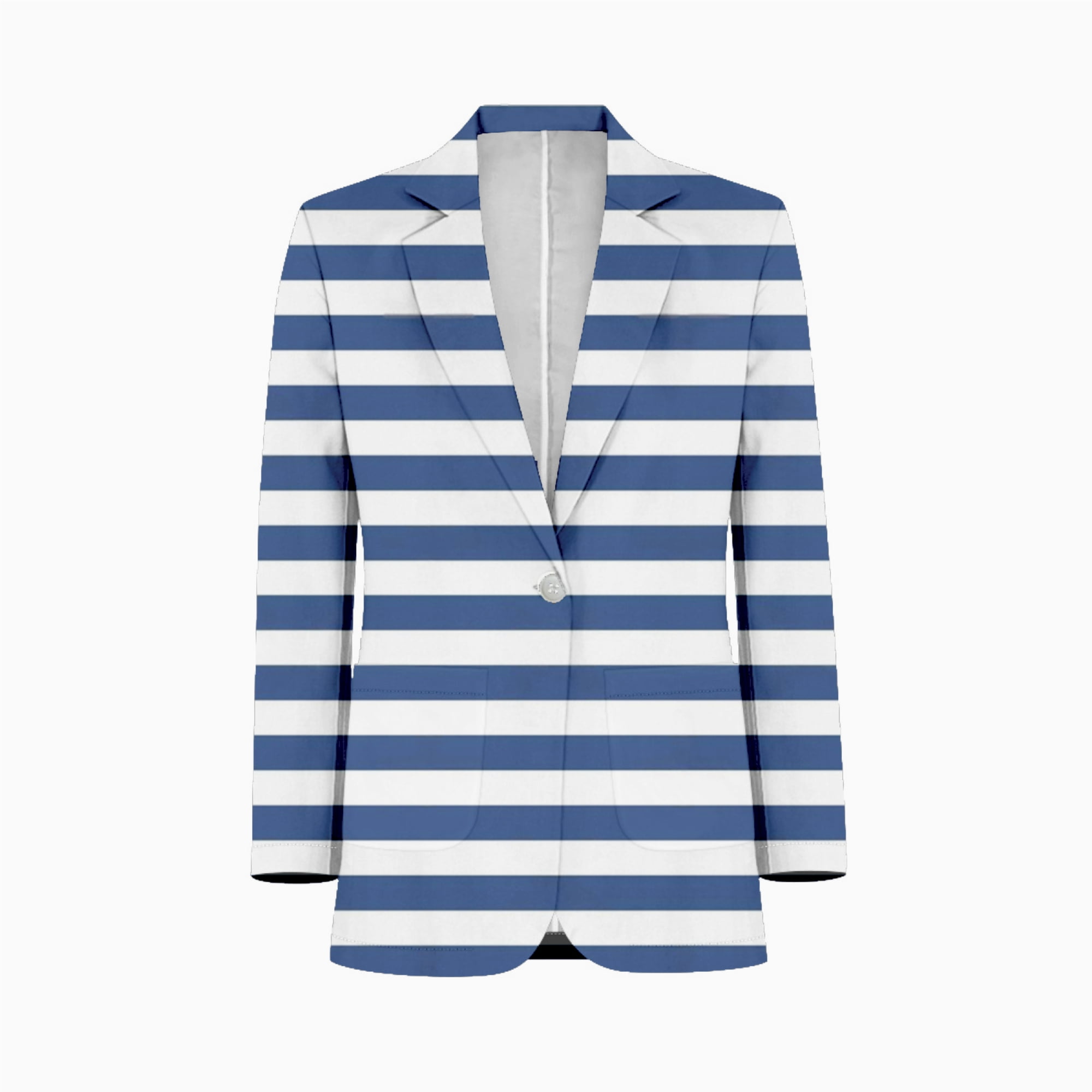 Blue and White Vintage Stripes Men Blazers Slim Clothing Summer Jacket ...