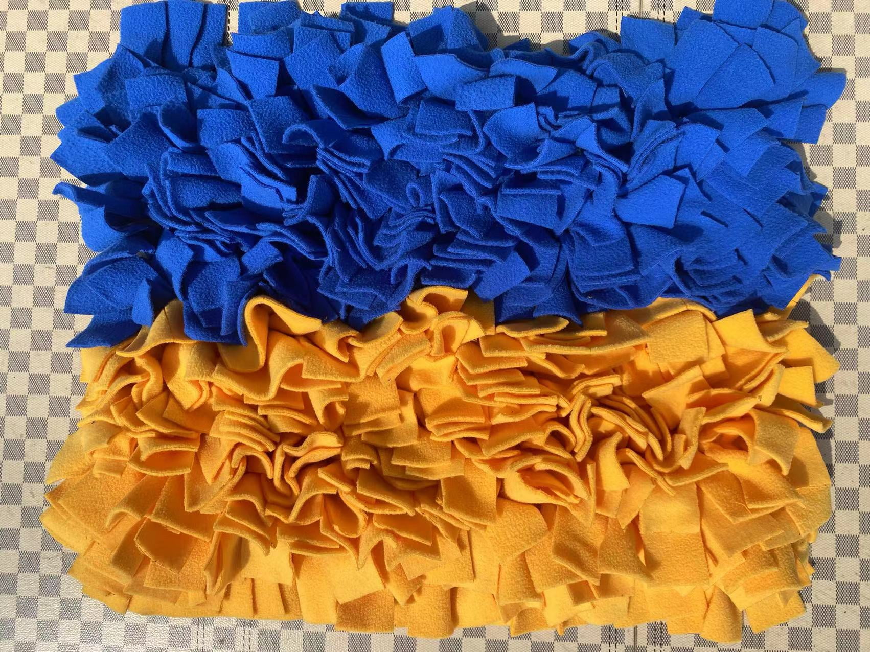 Blue and Yellow,45x60cm in size, polar fleece sewed, feeding mat for ...