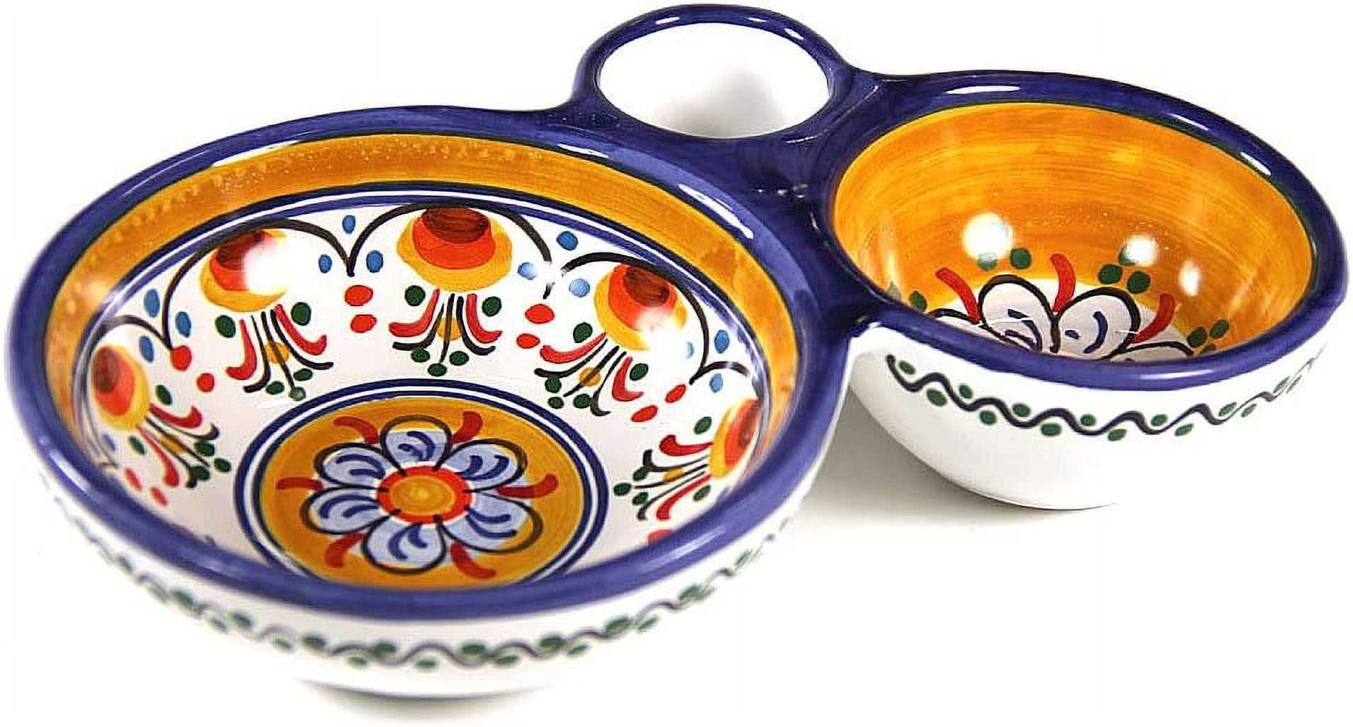Blue and Yellow Ceramic Olive Dish by La Tienda - Walmart.com