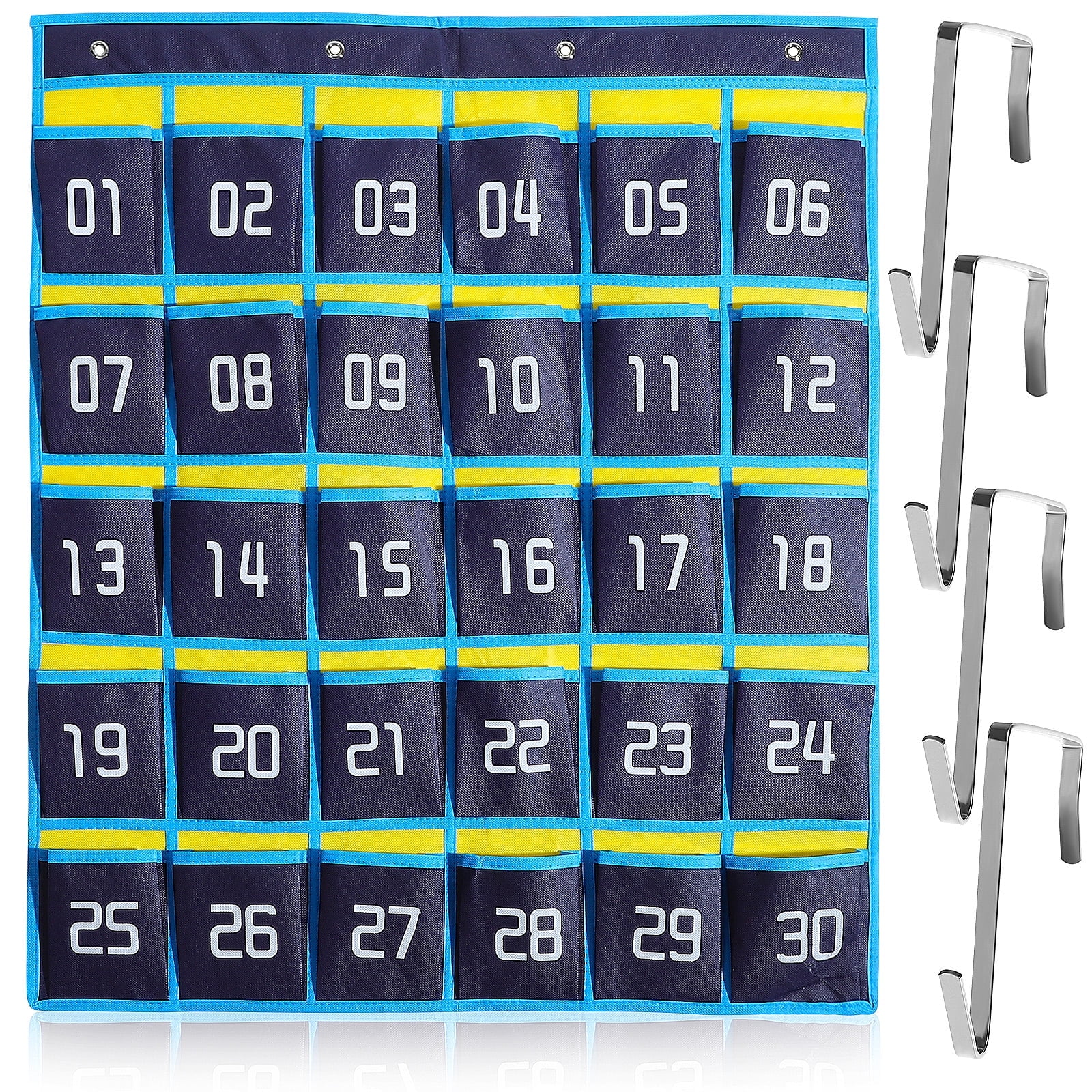 Classroom Pocket Chart Organizer,Cell Phones Calculator Holder with 4 ...