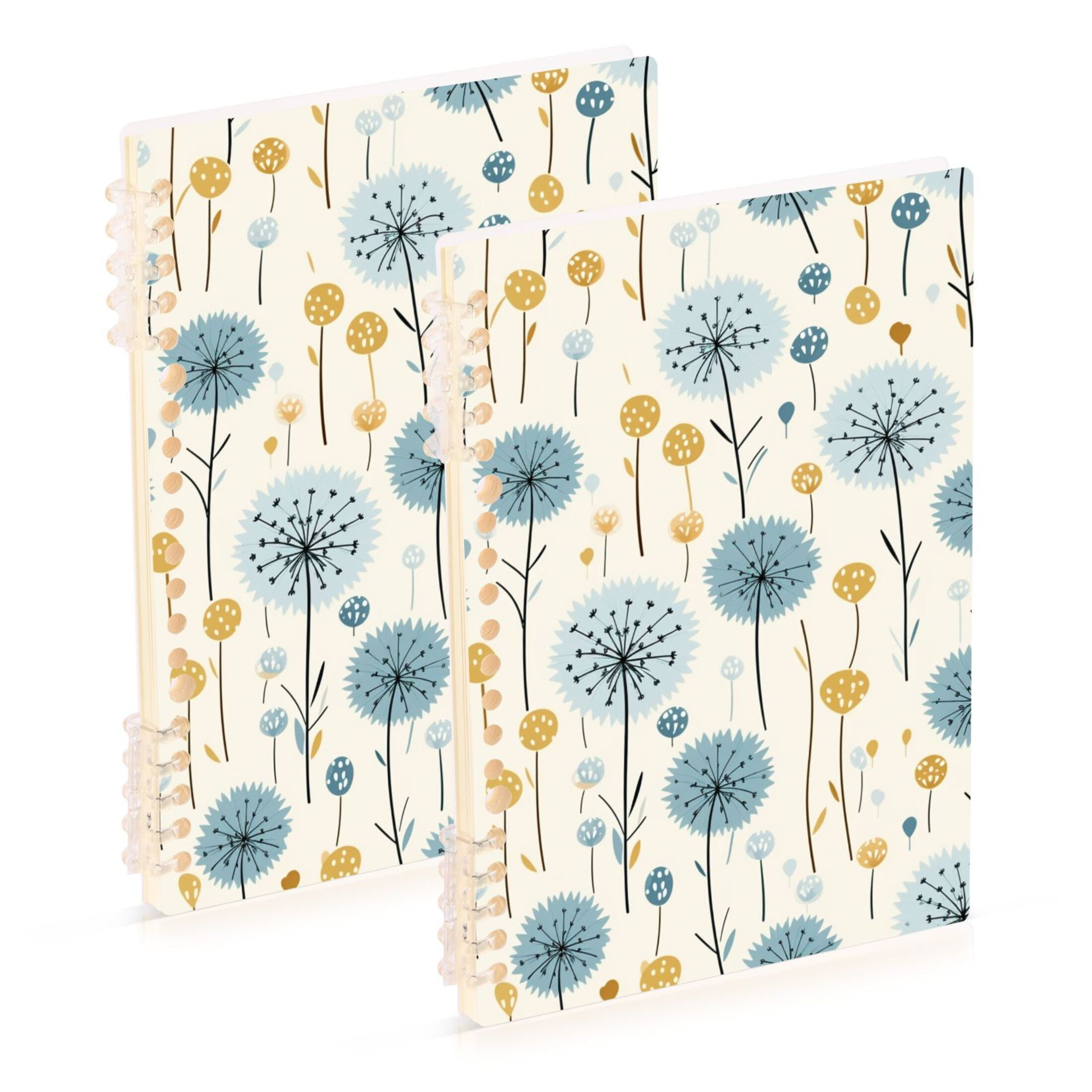 Blue and Yellow Dandelion 2 Pcs Spiral Notebooks 60 Sheets 120 Pages A5 Journal Notepad 8.3x5.7 ...