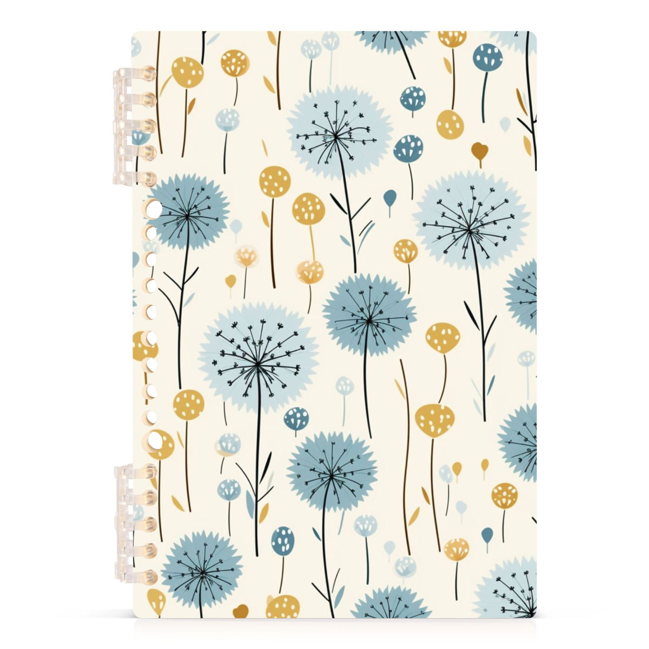 Blue and Yellow Dandelion Spiral Notebooks 60 Sheets 120 Pages A5 Journal Notepad 8.3x5.7 Inch ...