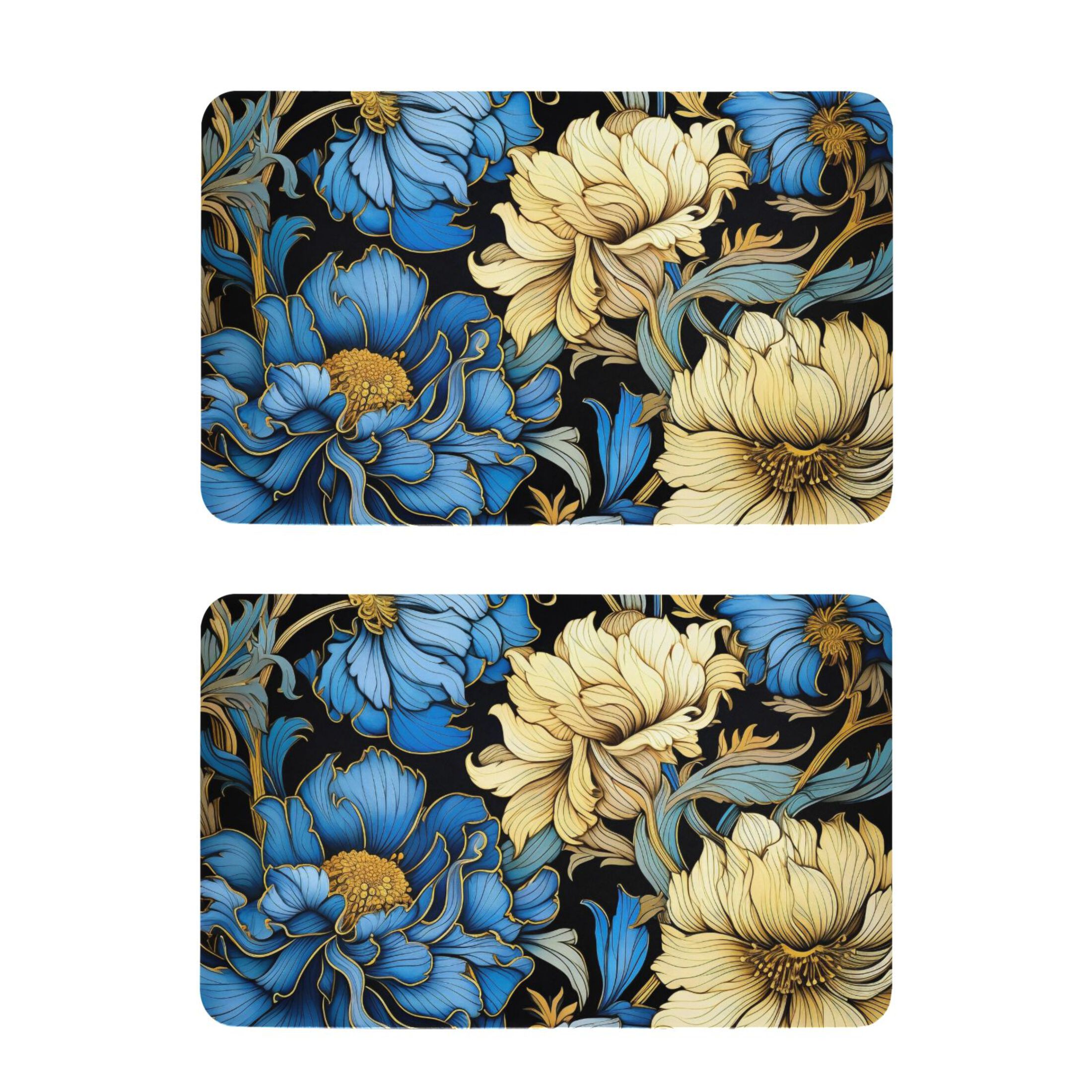 Blue and Yellow Flowers Fridge Magnetic Sticker Refrigerator Magnets ...